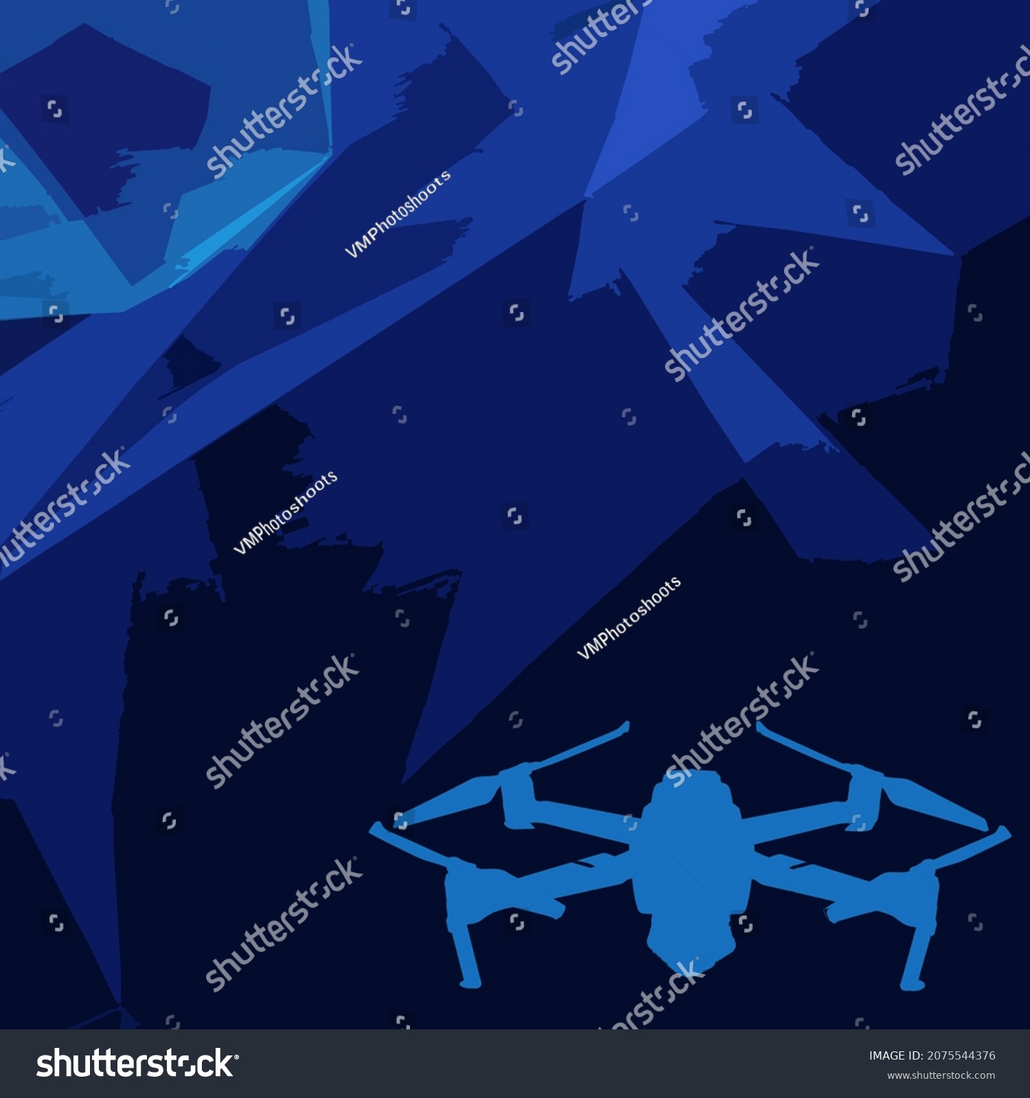 Blue Drone Vector Illustration Background Stock Vector (Royalty Free ...
