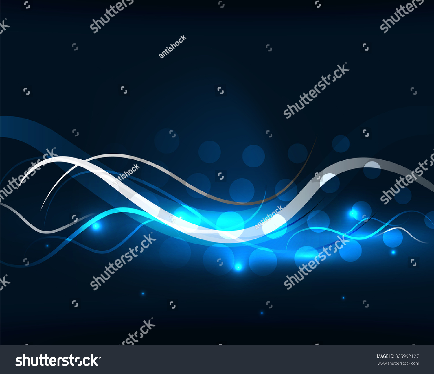 Blue Dynamic Waves Dark Space Vector Stock Vector (Royalty Free ...