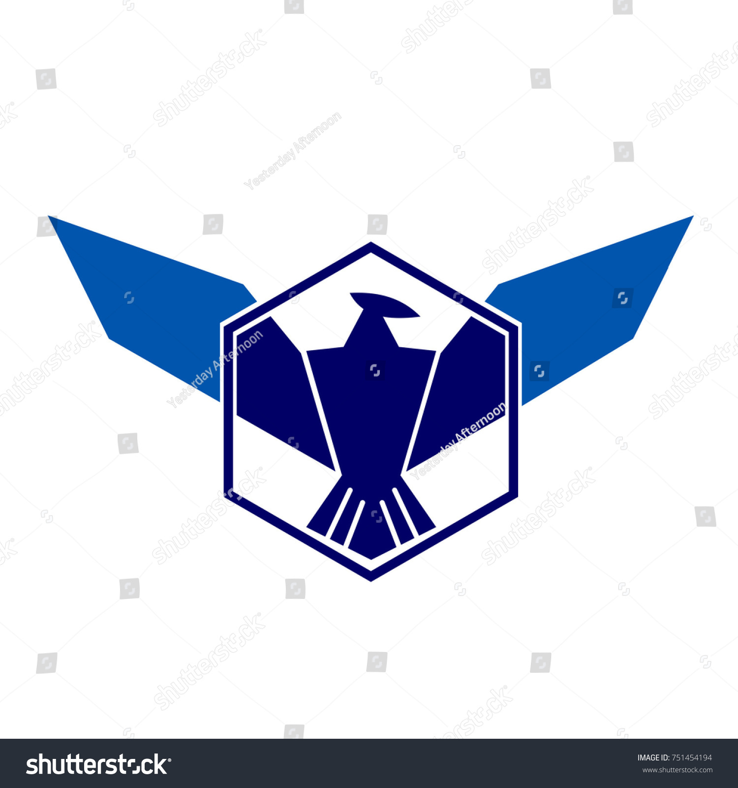 Blue Eagle Vector Logo Design Stock Vector (Royalty Free) 751454194