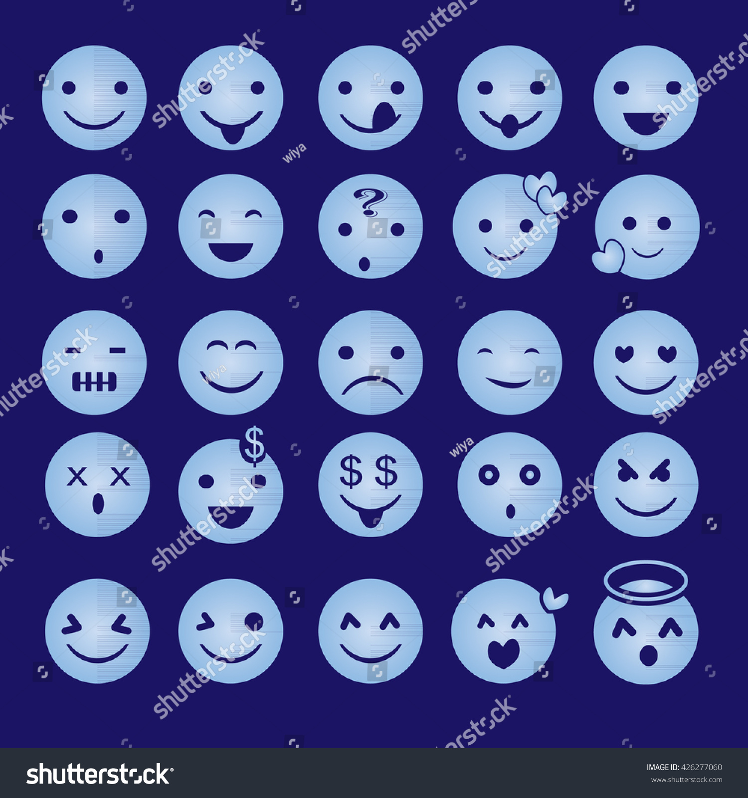 Blue Emoticon Vectors - 426277060 : Shutterstock