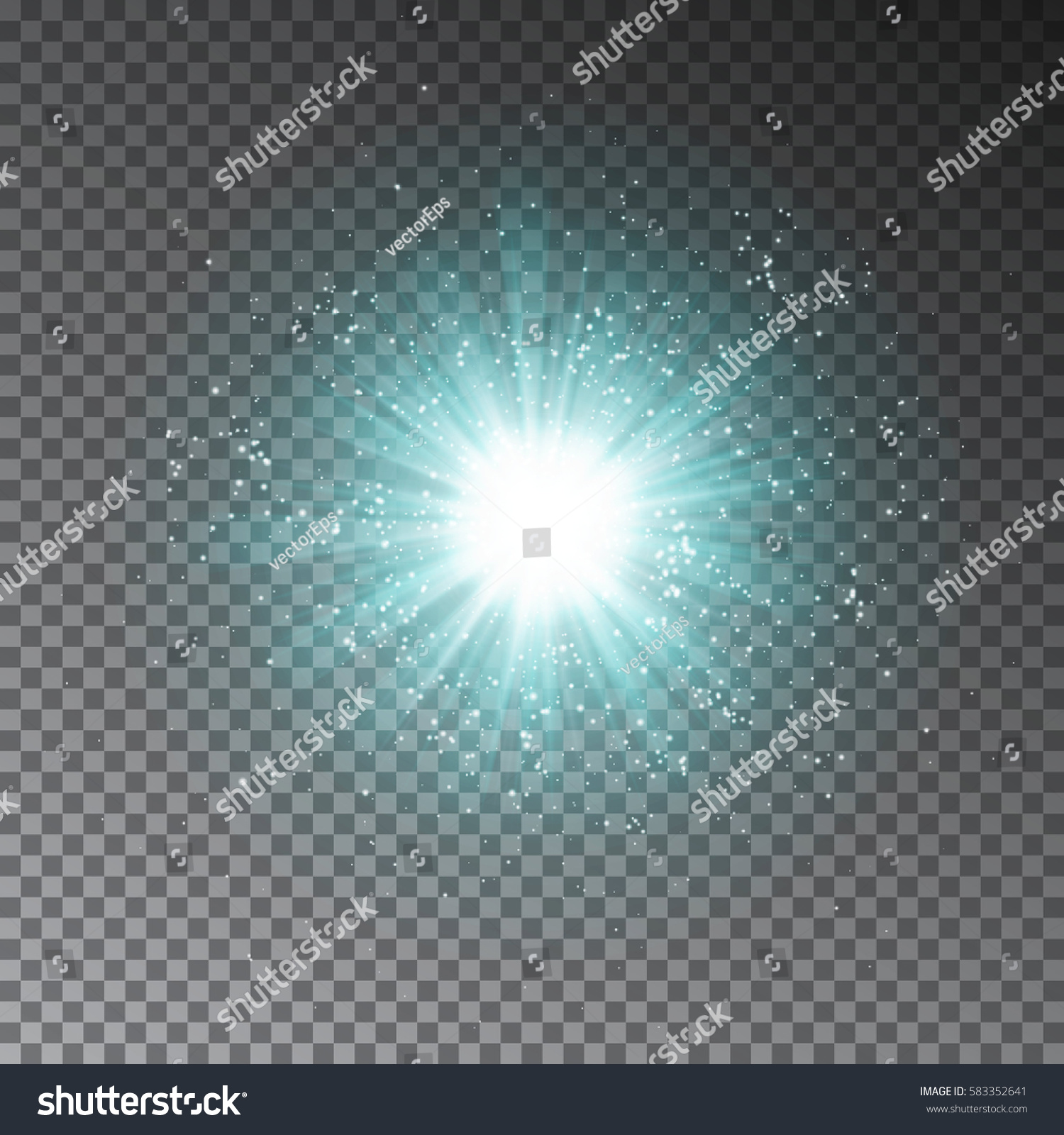 Blue Explode Effect Glowing Transparent Light: เวกเตอร์สต็อก (ปลอดค่า ...