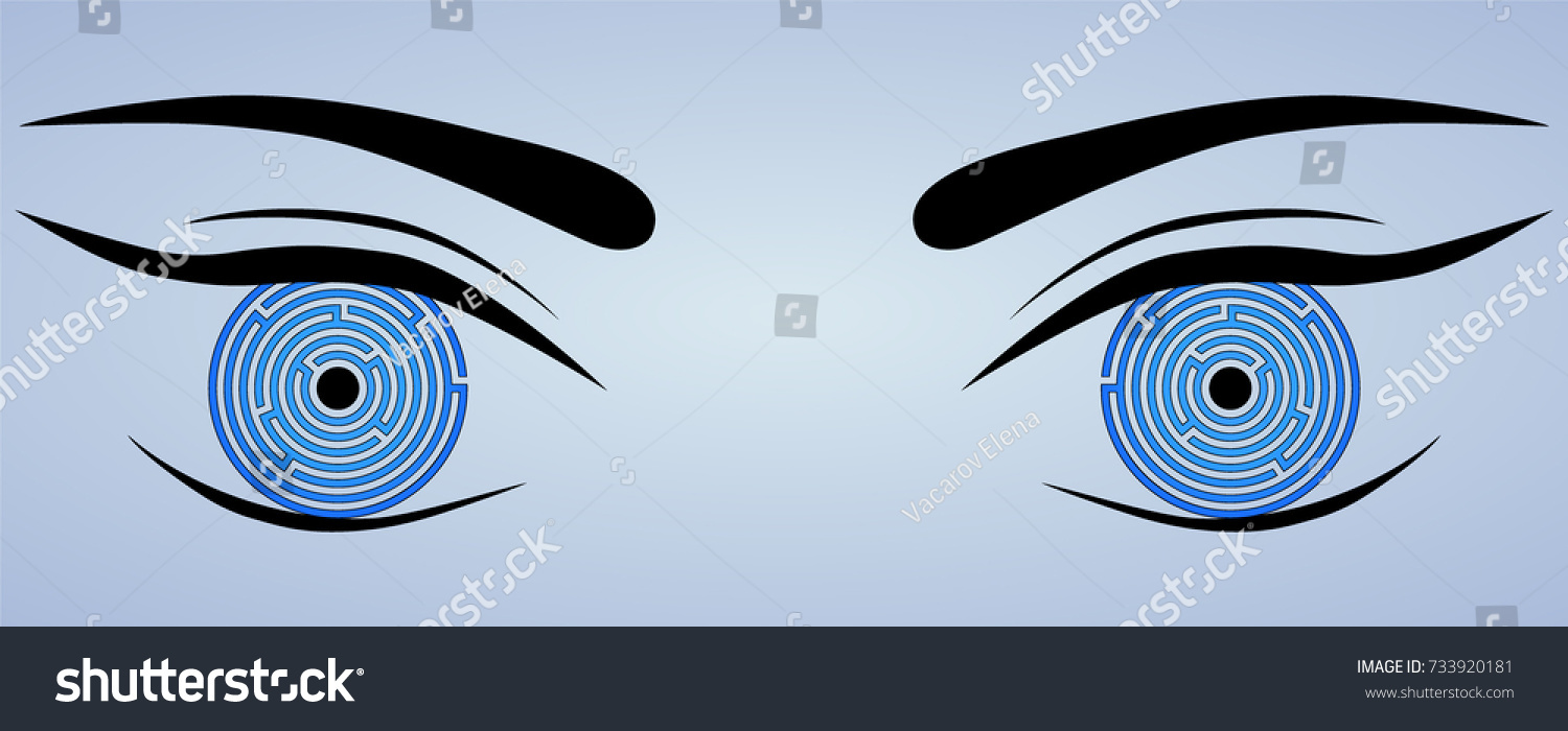 Blue Eyes Labyrinth Vector Illustration Stock Vector (Royalty Free ...