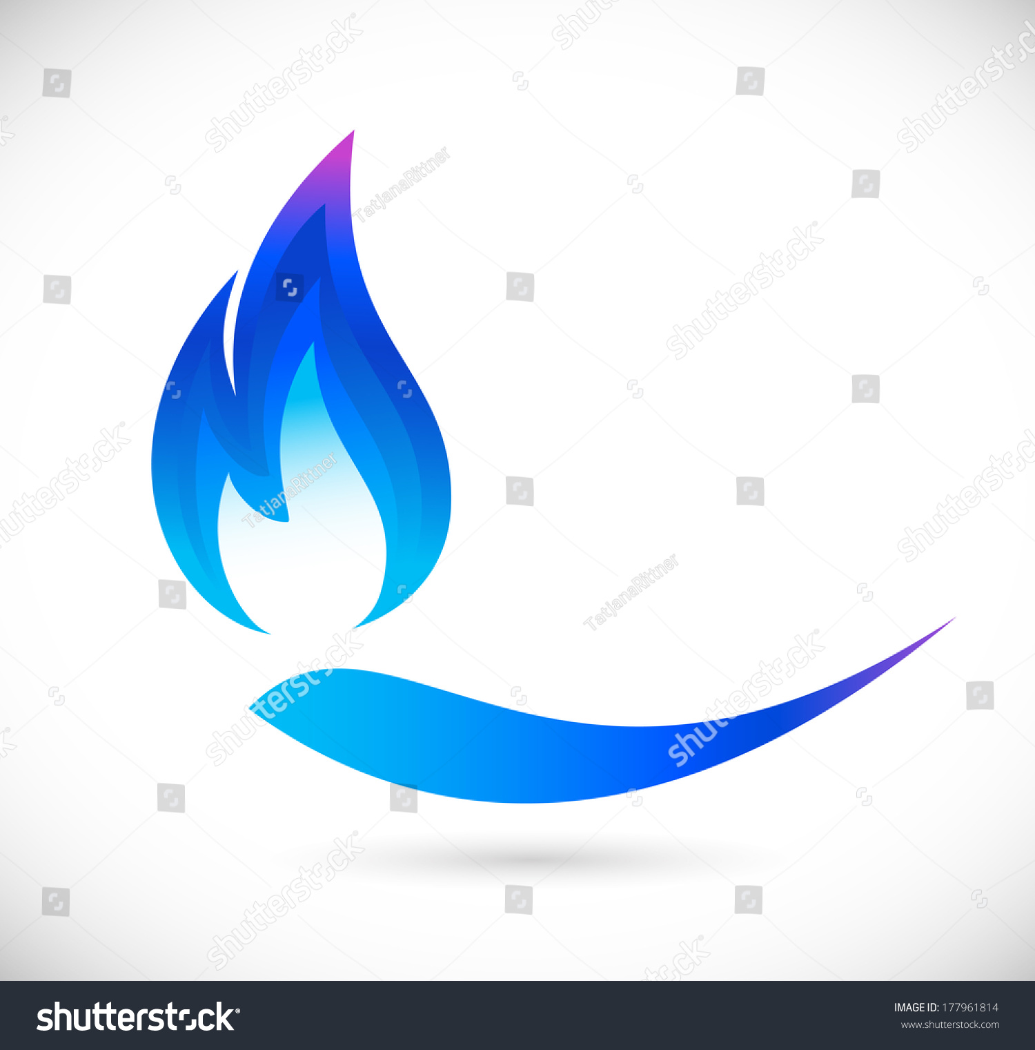 Blue Fire Icon Stock Vector (Royalty Free) 177961814
