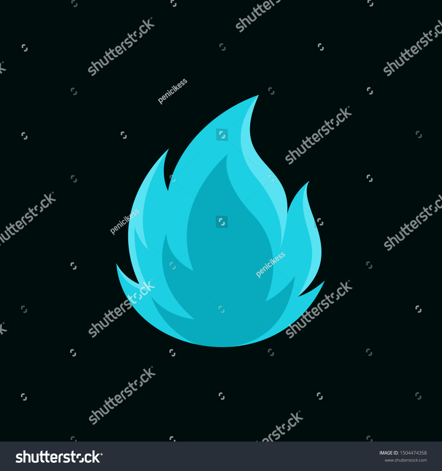 Blue Fire Blue Flame Icon Vector Stock Vector (Royalty Free) 1504474358 ...