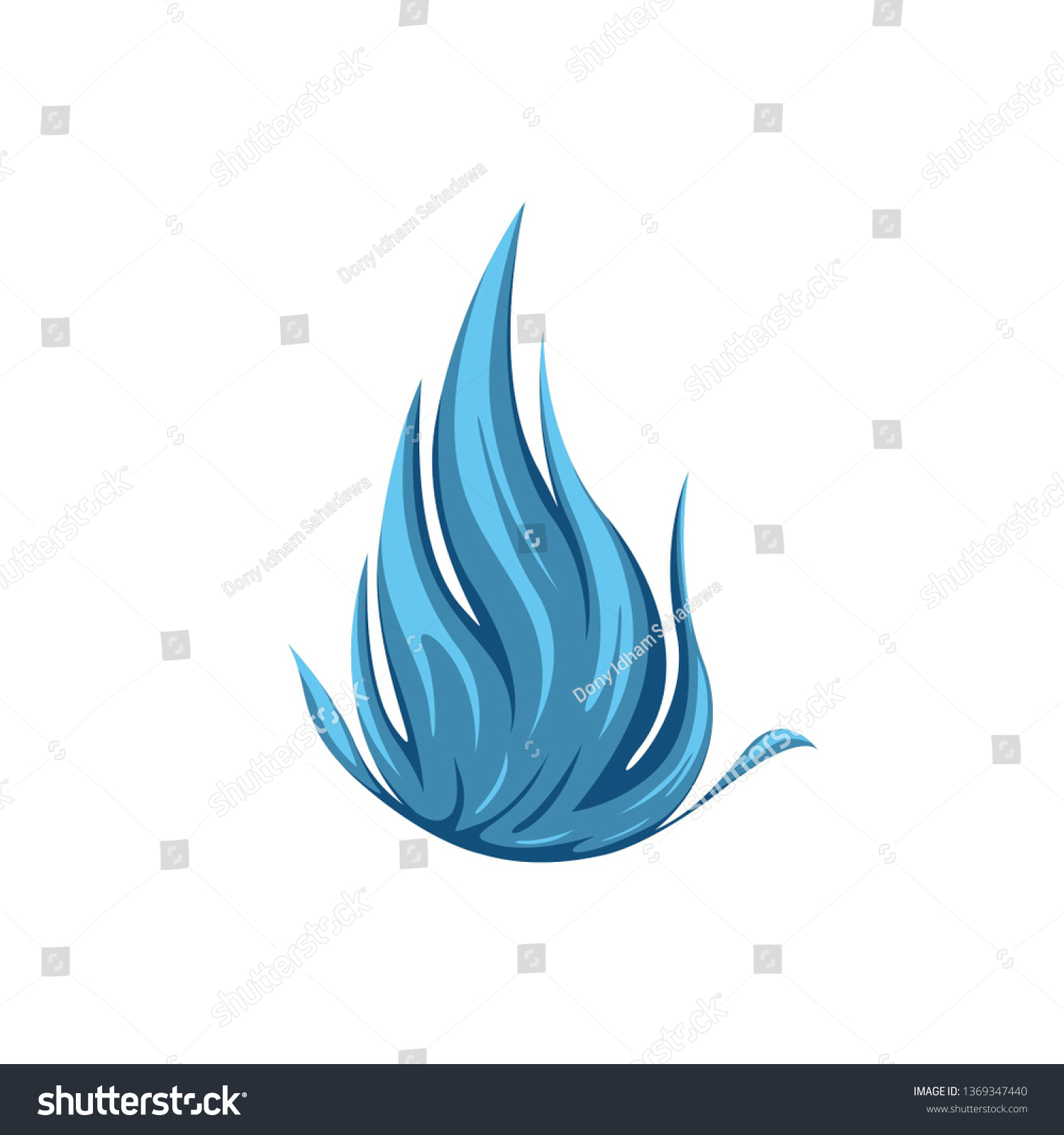 Blue Fire Vector Isolated On White Stock Vector (Royalty Free) 1369347440