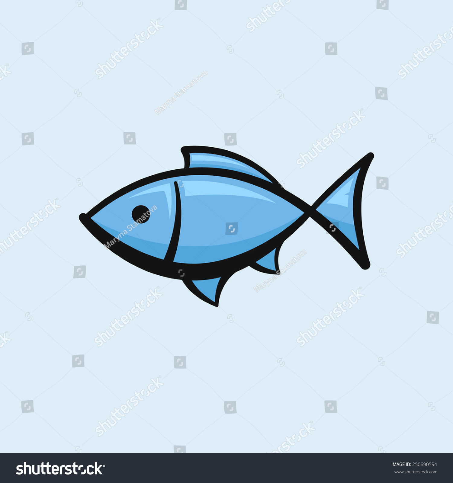 Blue Fish Icon Vector Illustration Eps Stock Vector (Royalty Free ...