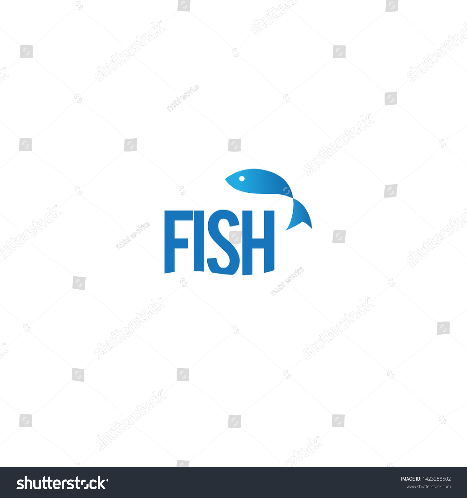 Blue Fish Logo Design Illustration Vector: เวกเตอร์สต็อก (ปลอดค่า ...