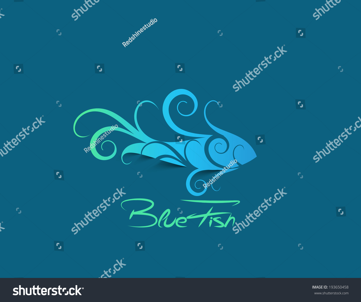 Blue Fish Symbol Vector Illustration Stock Vector (Royalty Free ...