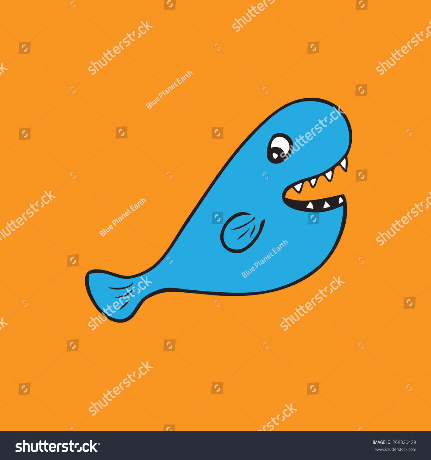 Blue Fish Teeth Cartoon Vector Stock Vector (Royalty Free) 268820429