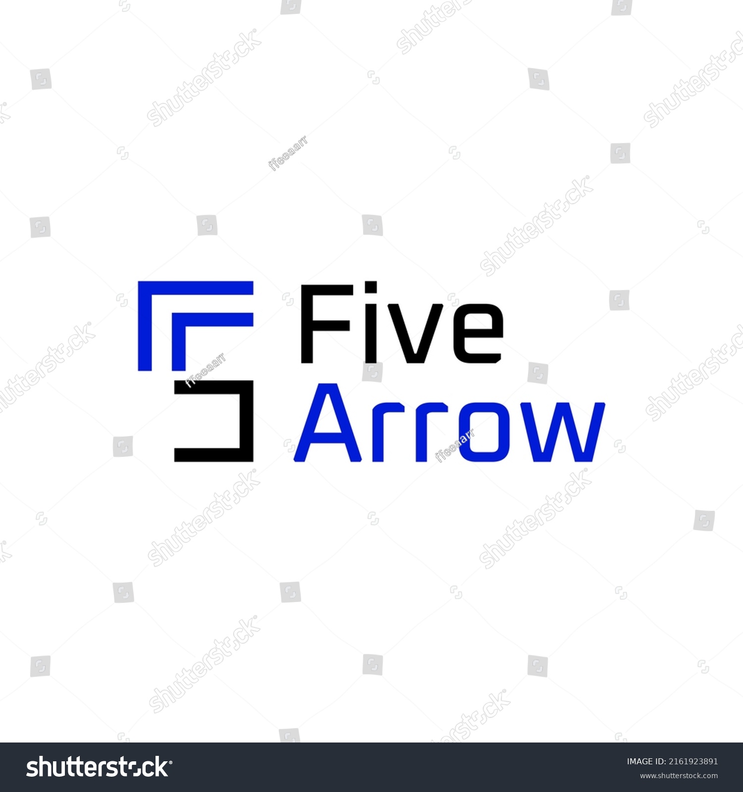 Blue Five Arrow Flat Logo Design Stock Vector (Royalty Free) 2161923891 ...