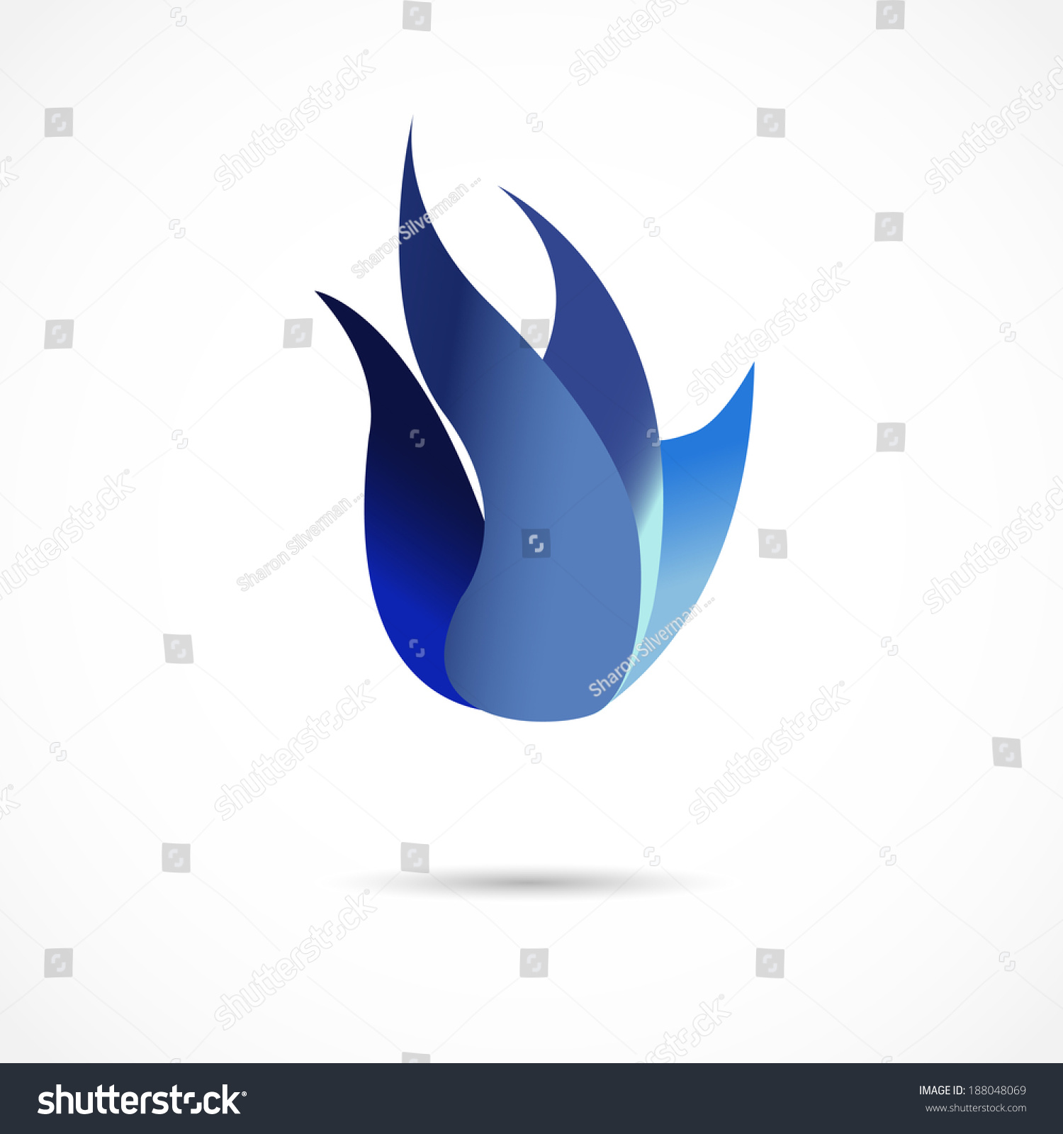 Blue Flame Icon Stock Vector (Royalty Free) 188048069 | Shutterstock
