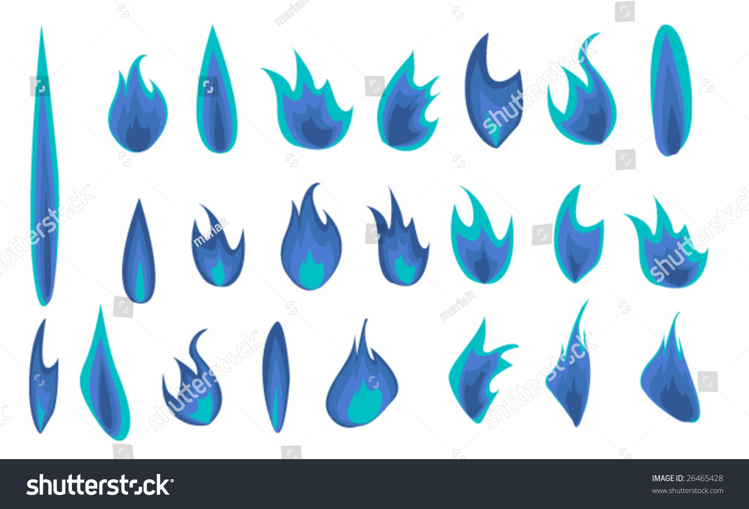 Blue Flame Icons Stock Vector (Royalty Free) 26465428 - Shutterstock