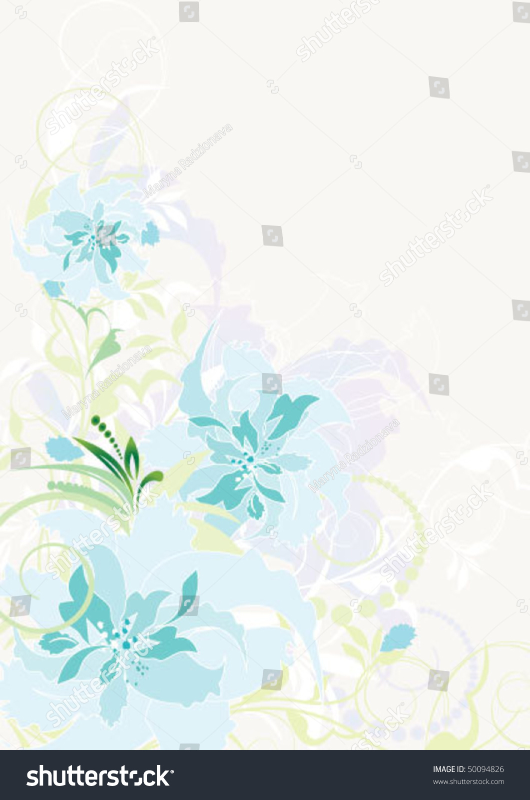 Blue Flower Floral Background Stock Vector (Royalty Free) 50094826 ...