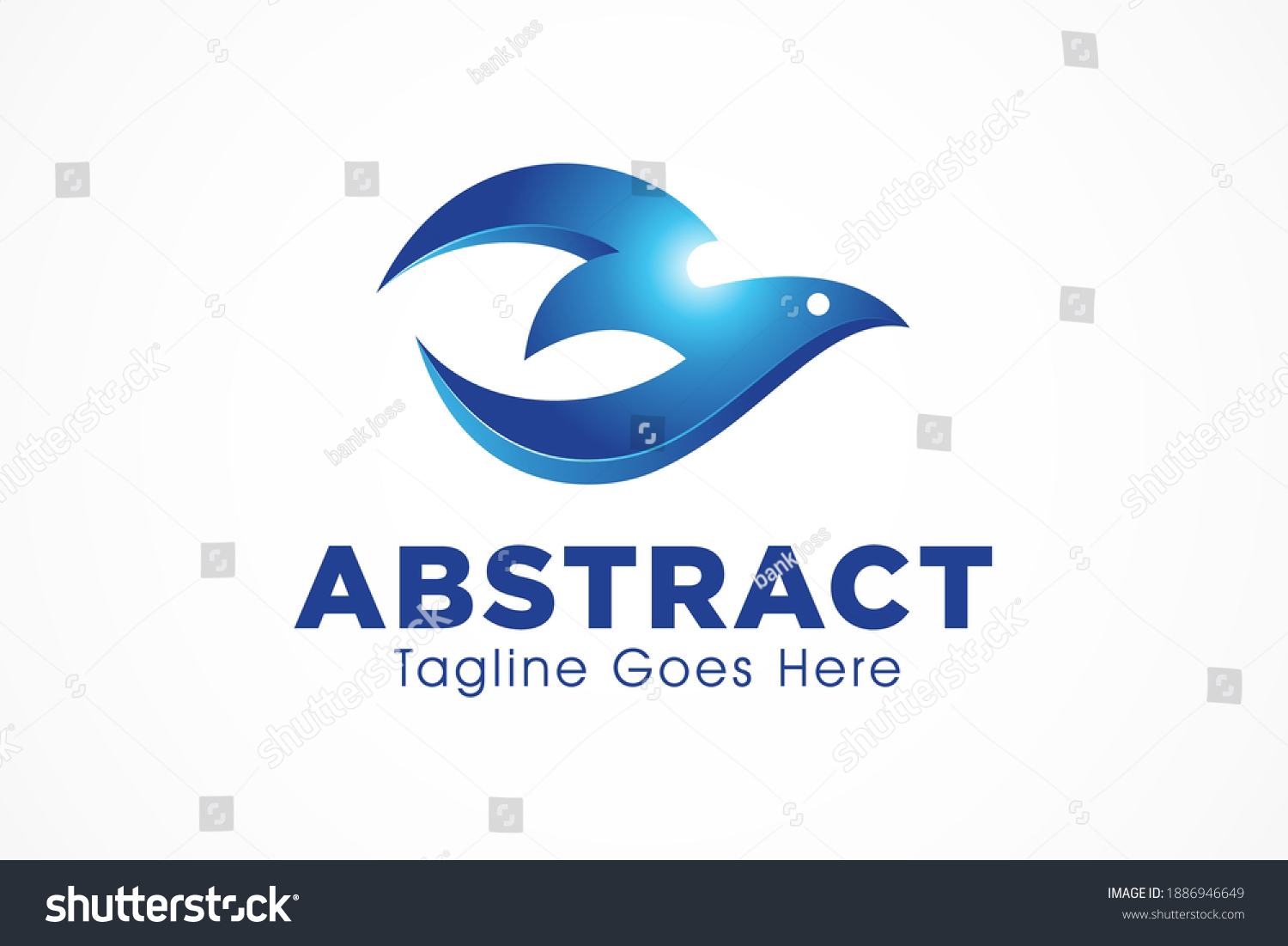Blue Flying Bird Vector Logo Stock Vector (Royalty Free) 1886946649 ...