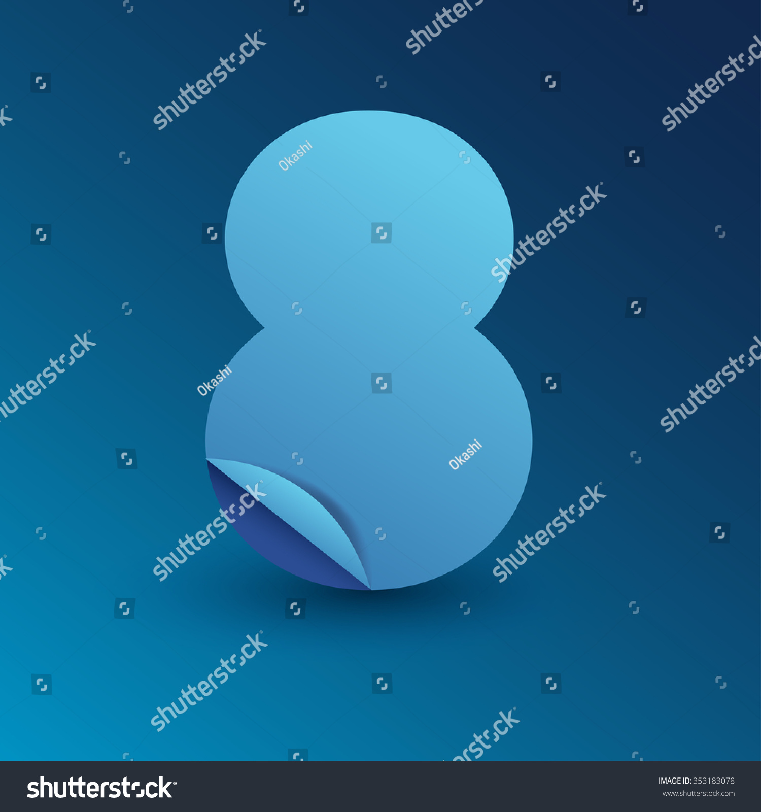 Blue Folded Number Set Vector Illustration Stock Vector (Royalty Free ...