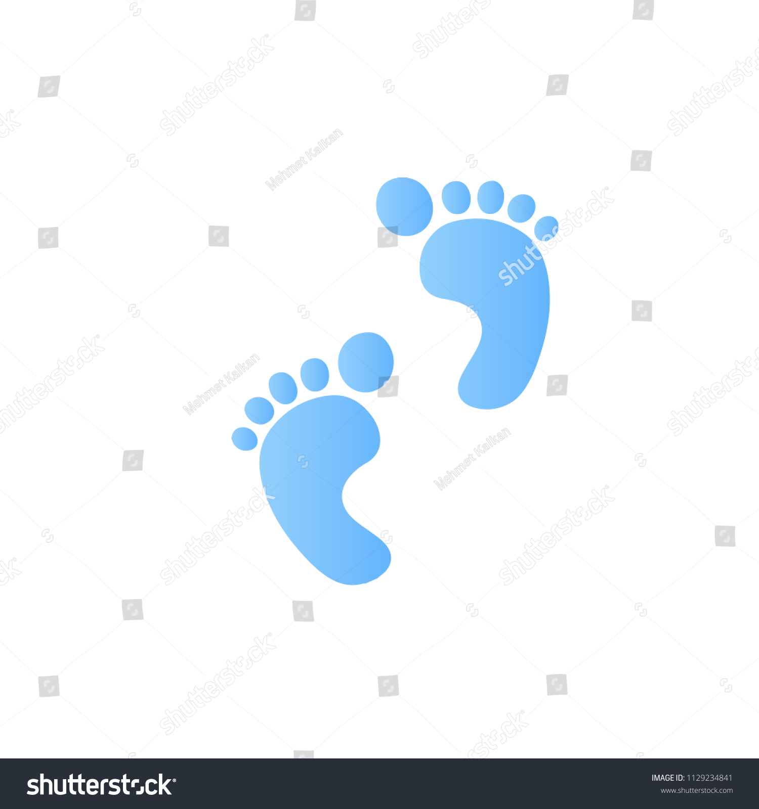 Blue Footprint Design Vector Work Stock Vector (Royalty Free) 1129234841