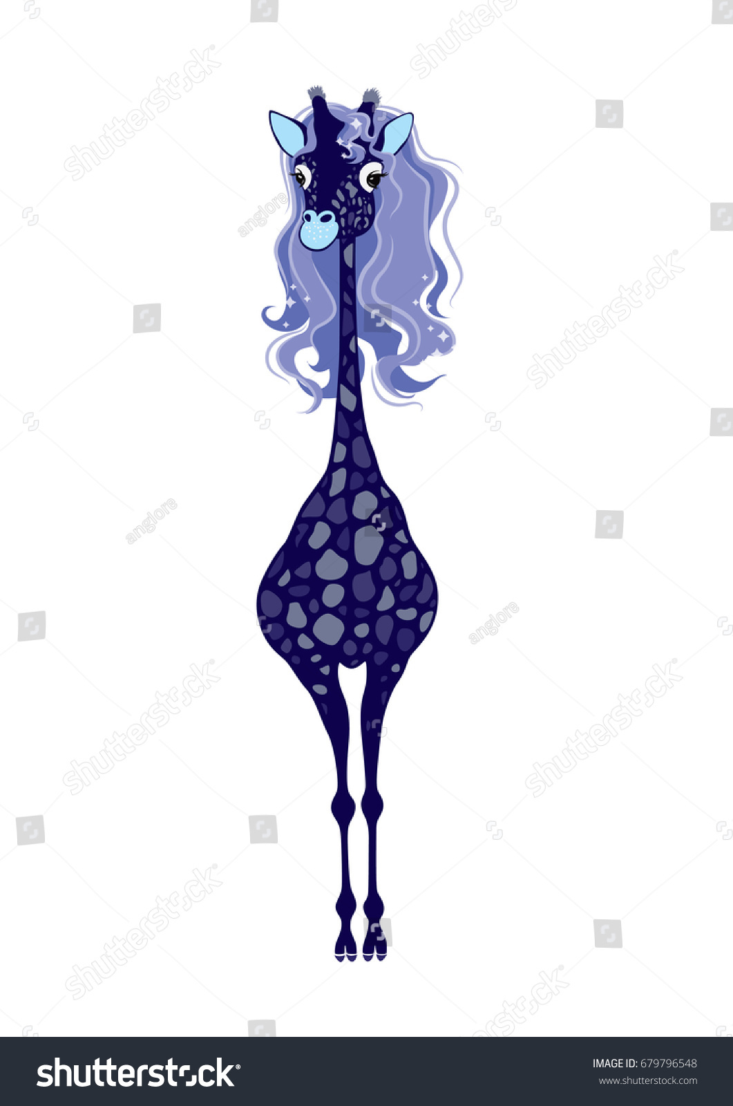 Blue Giraffe Stock Vector (Royalty Free) 679796548 | Shutterstock