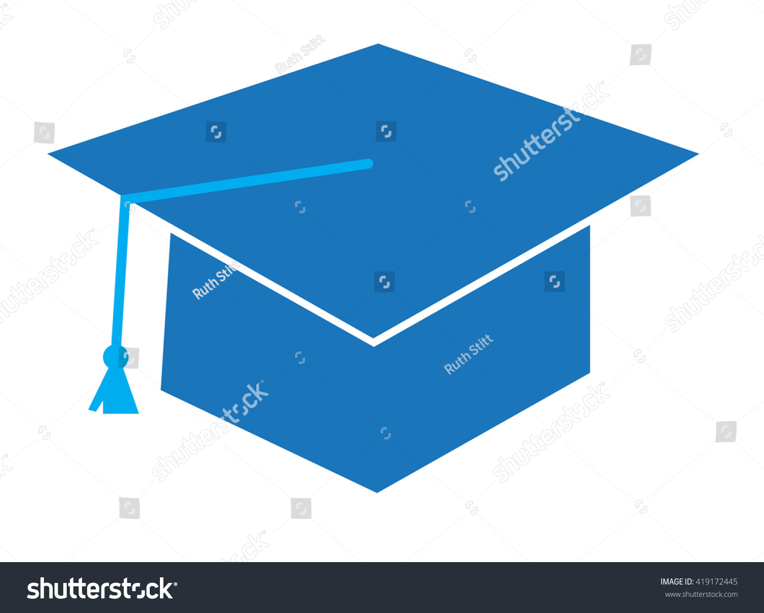 Blue Graduation Cap Stock Vector (Royalty Free) 419172445