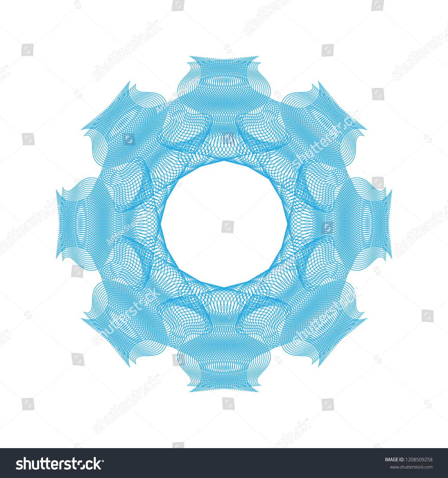 Blue Guilloche Rosette Spirograph Background Vector Stock Vector ...