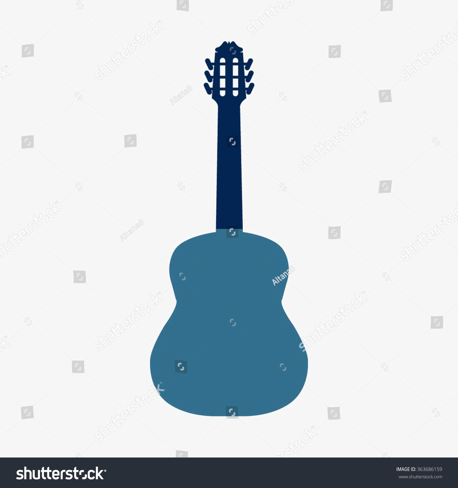 Blue Guitar Icon Stock Vector (Royalty Free) 363686159