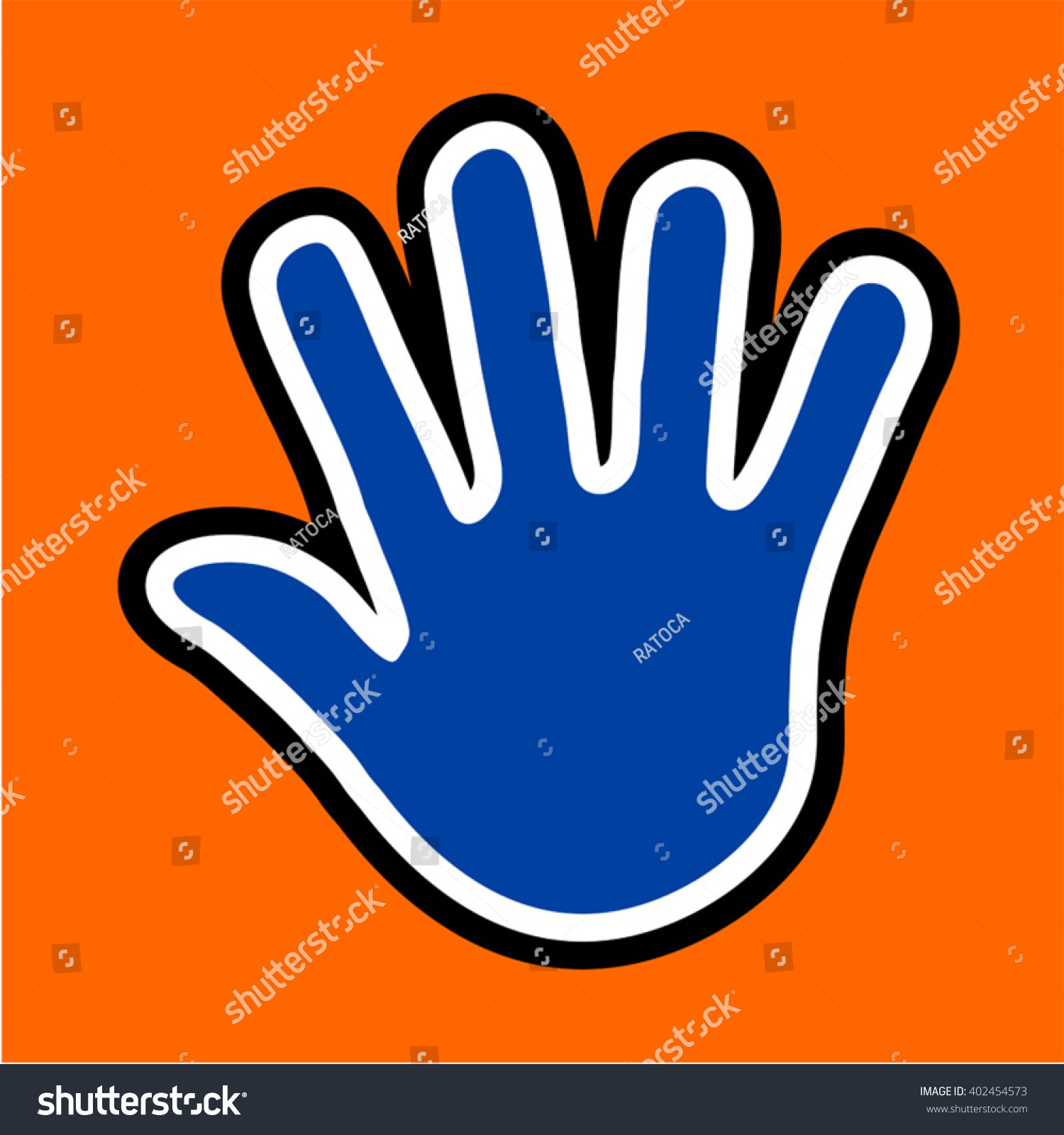 Blue Hand Symbol Stock Vector (Royalty Free) 402454573 | Shutterstock