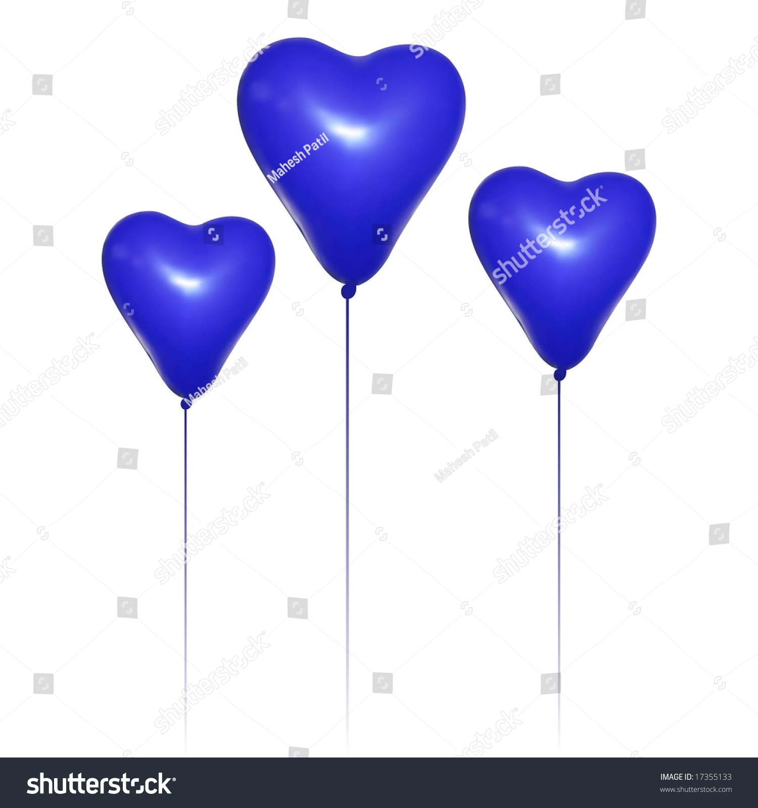 Blue Heart Balloons Vector Stock Vector (Royalty Free) 17355133 ...