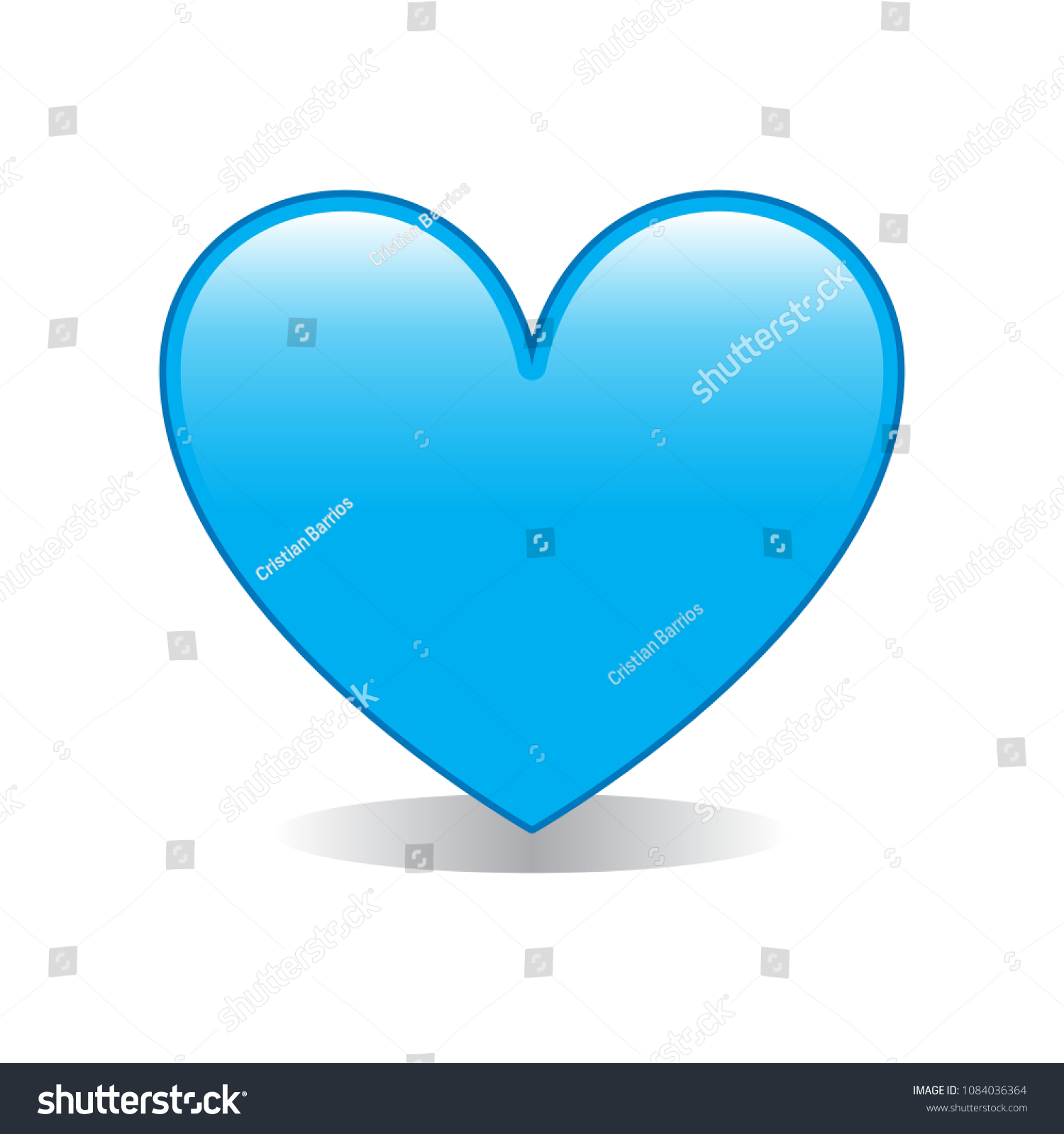 Blue Heart Emoji Vector Stock Vector (Royalty Free) 1084036364 ...
