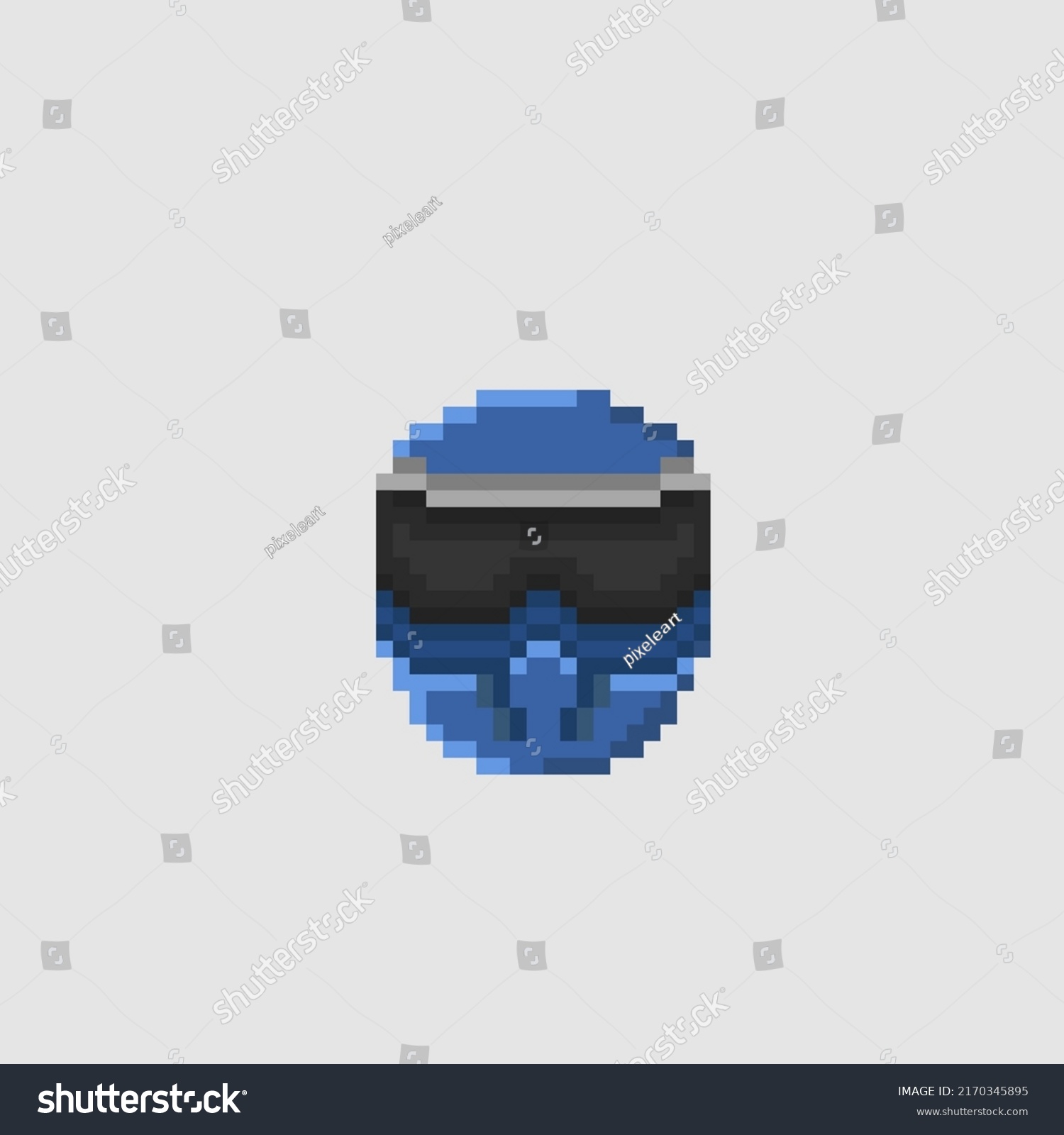Blue Helm Pixel Art Style Stock Vector (Royalty Free) 2170345895 ...