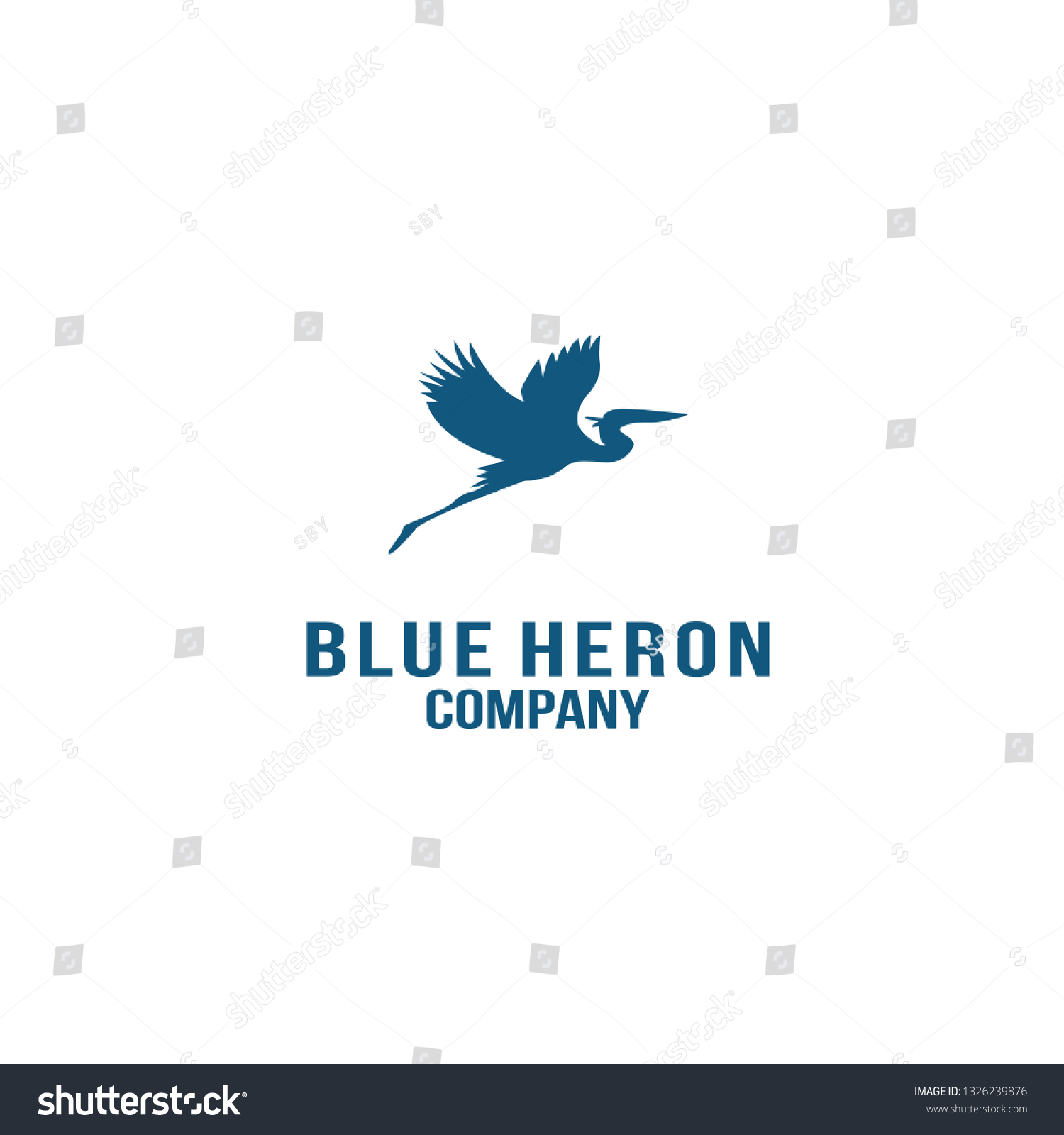Blue Heron Logo Idea Stock Vector (Royalty Free) 1326239876