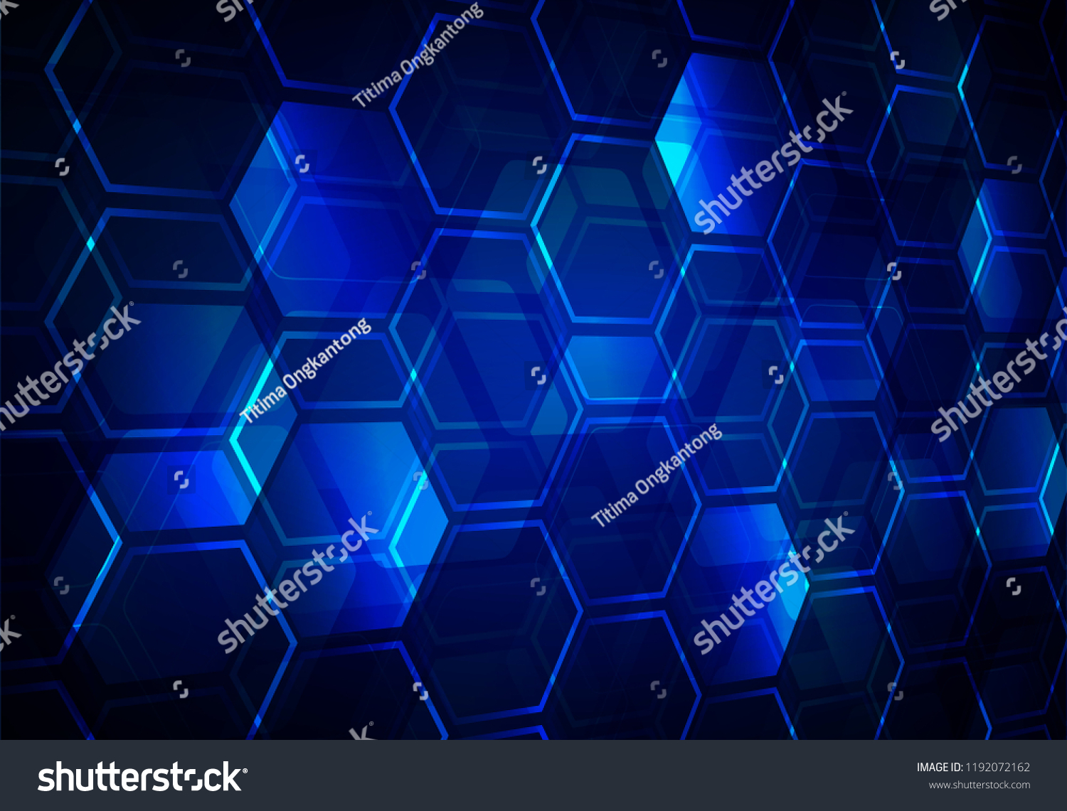 Blue Hexagon Grid Background Stock Vector (Royalty Free) 1192072162