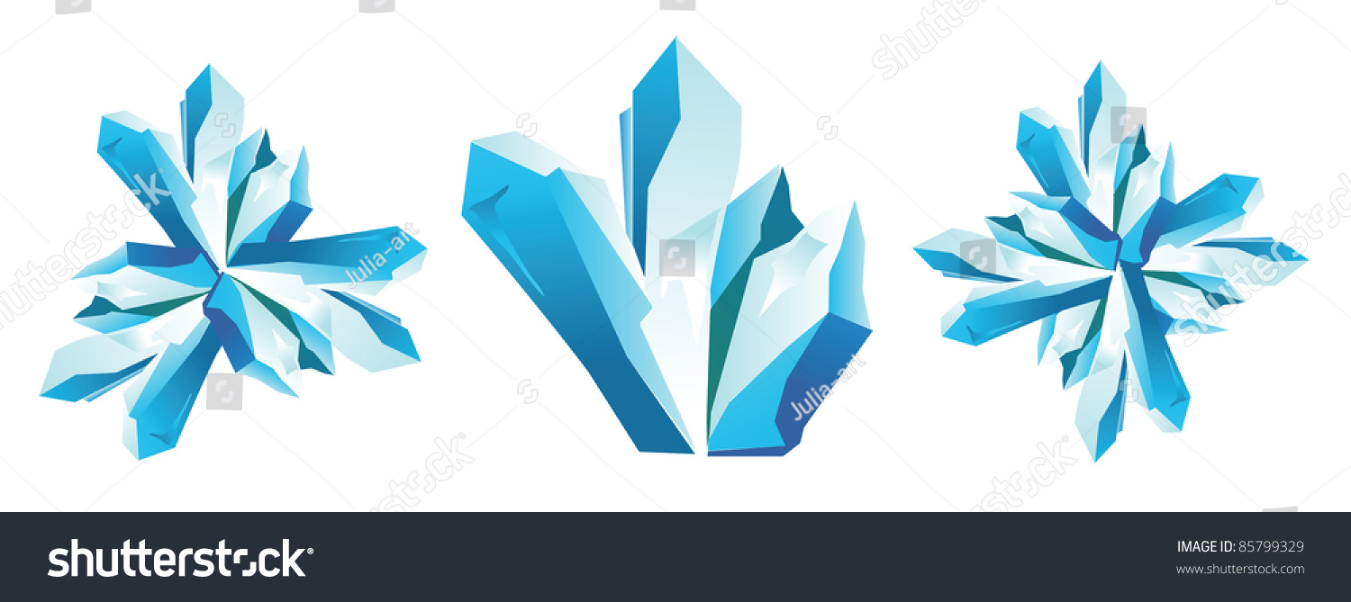 Blue Ice Crystal Stock Vector (Royalty Free) 85799329