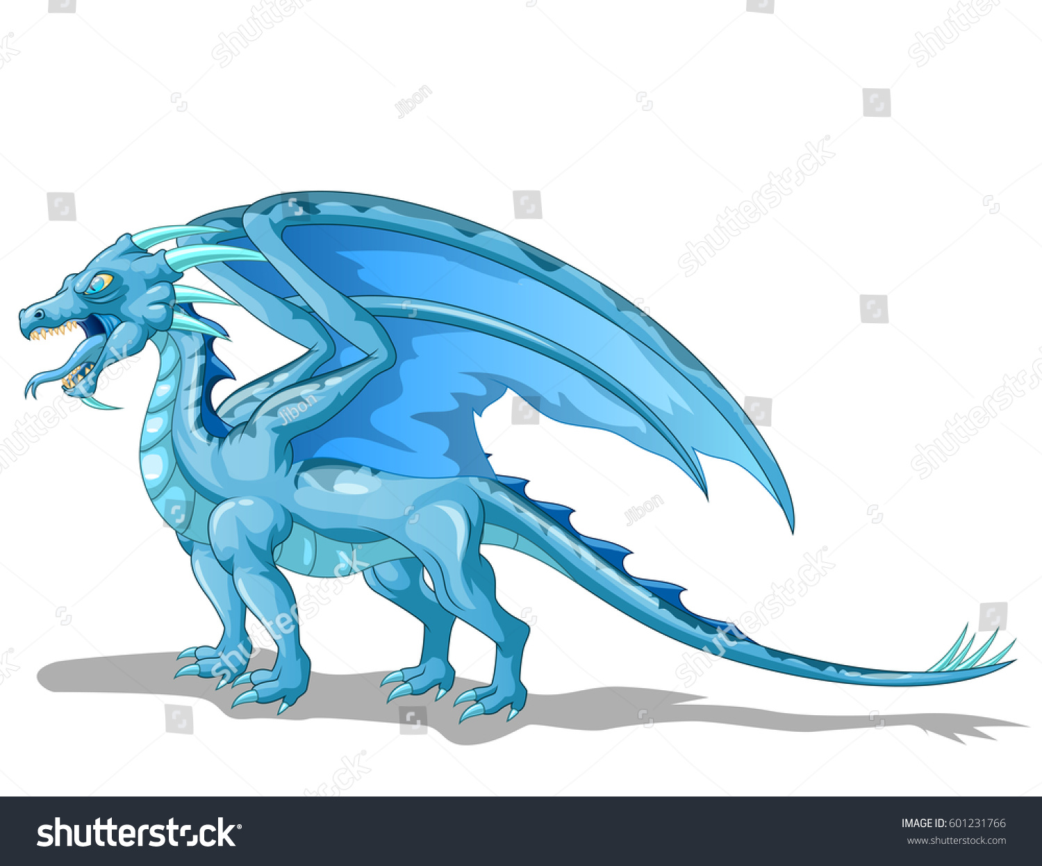 Blue Ice Dragon Vector Illustration Stock Vector (Royalty Free ...