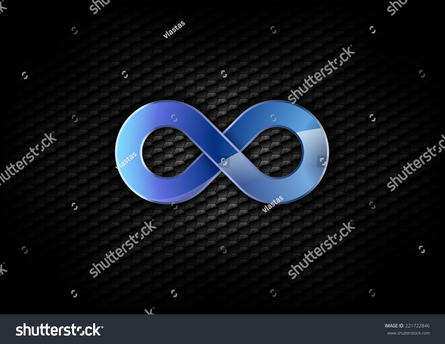 Blue Infinity Symbol On Black Background Stock Vector (Royalty Free ...