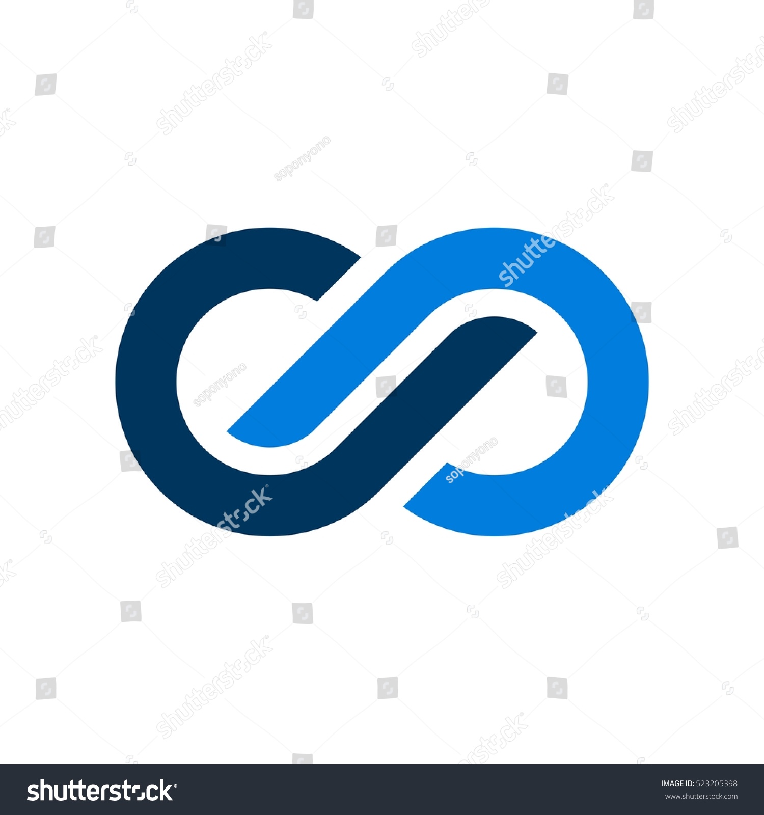 Blue Infinity Vector Logo Template Illustration Stock Vector (Royalty ...