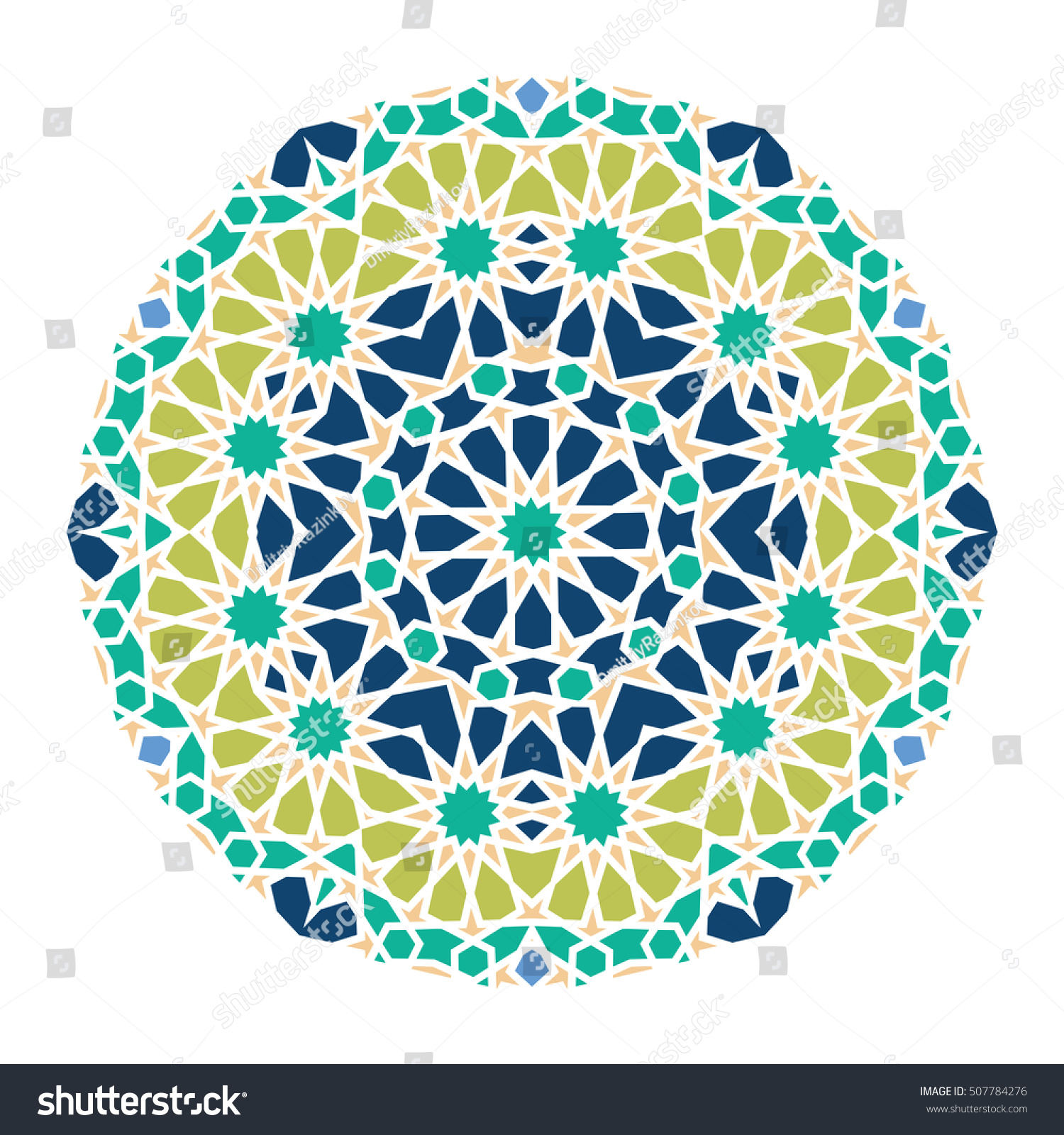 Blue Islamic Pattern Background Vector Illustration Stok Vektör ...