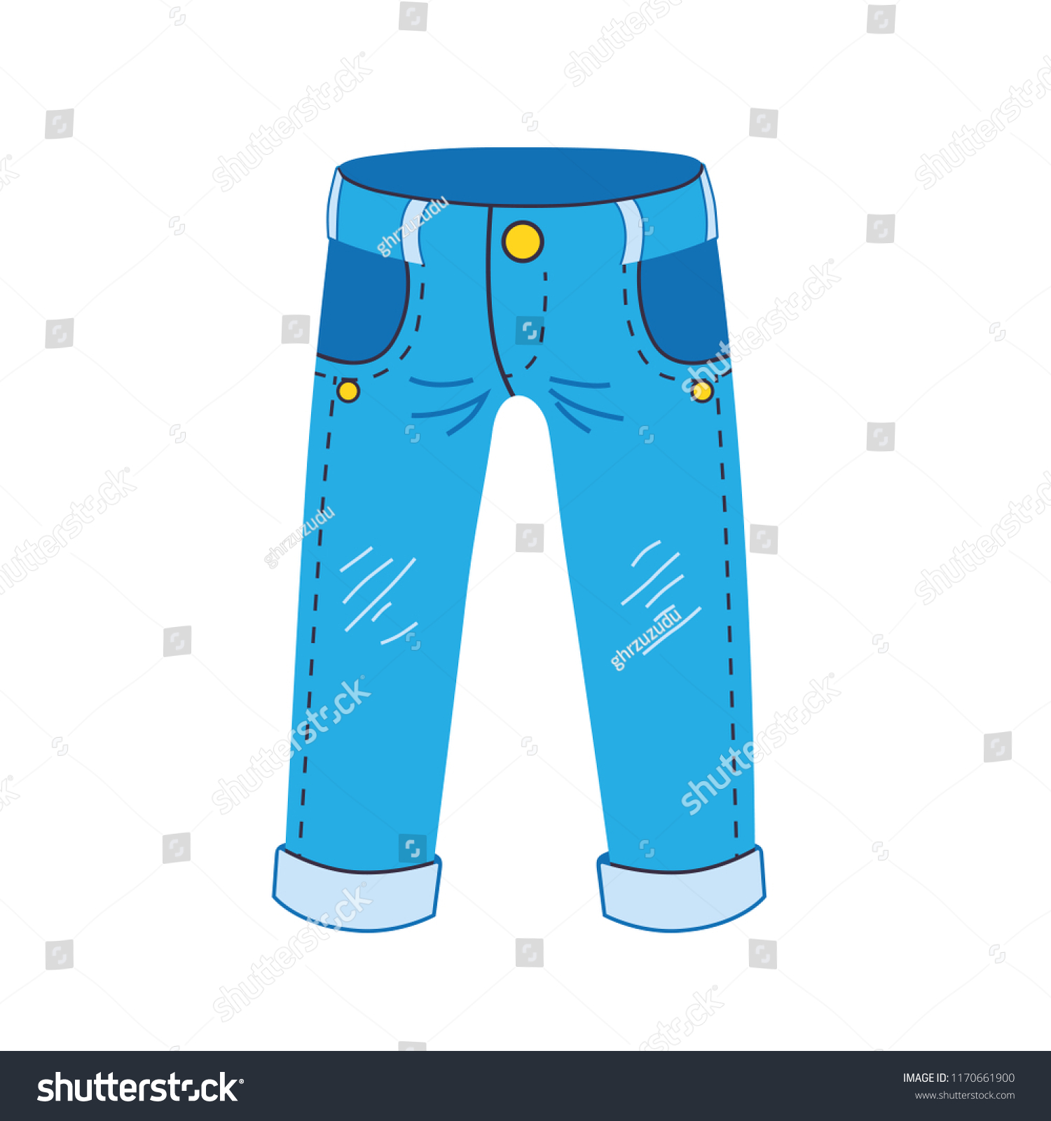 Blue Jeans Vector Isolated: เวกเตอร์สต็อก (ปลอดค่าลิขสิทธิ์) 1170661900 ...