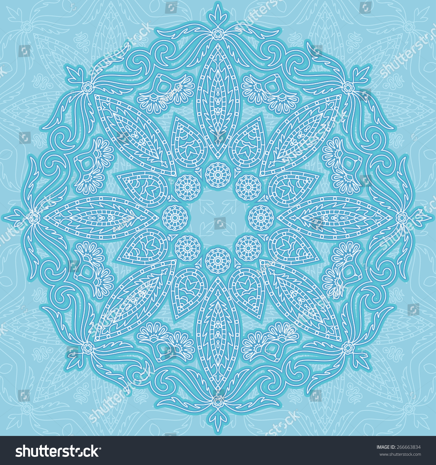 Blue Lace Pattern Circle Background Seamless: vector de stock (libre de ...