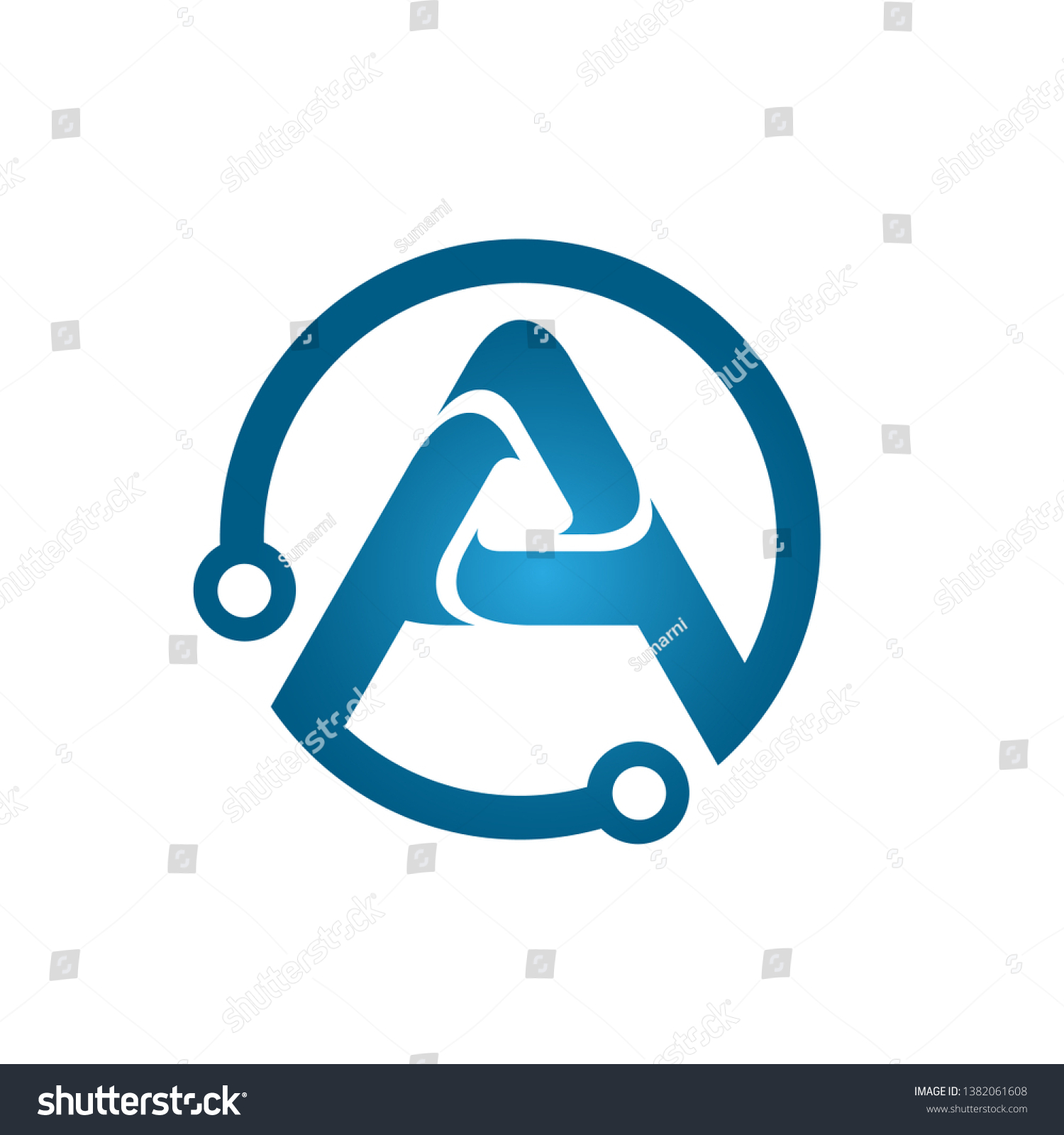 Blue Letter Tech Loop Logo Stock Vector (Royalty Free) 1382061608 ...