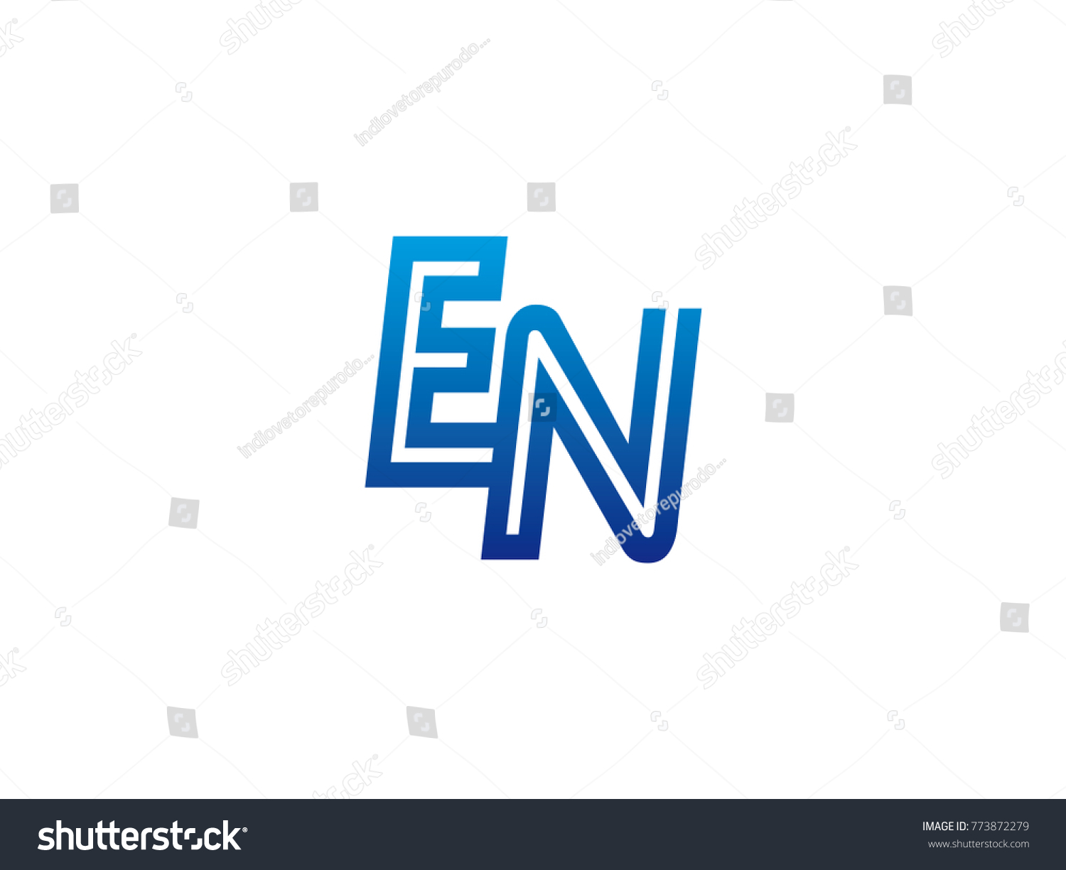 Blue Letter En Logo Vector: vector de stock (libre de regalías ...