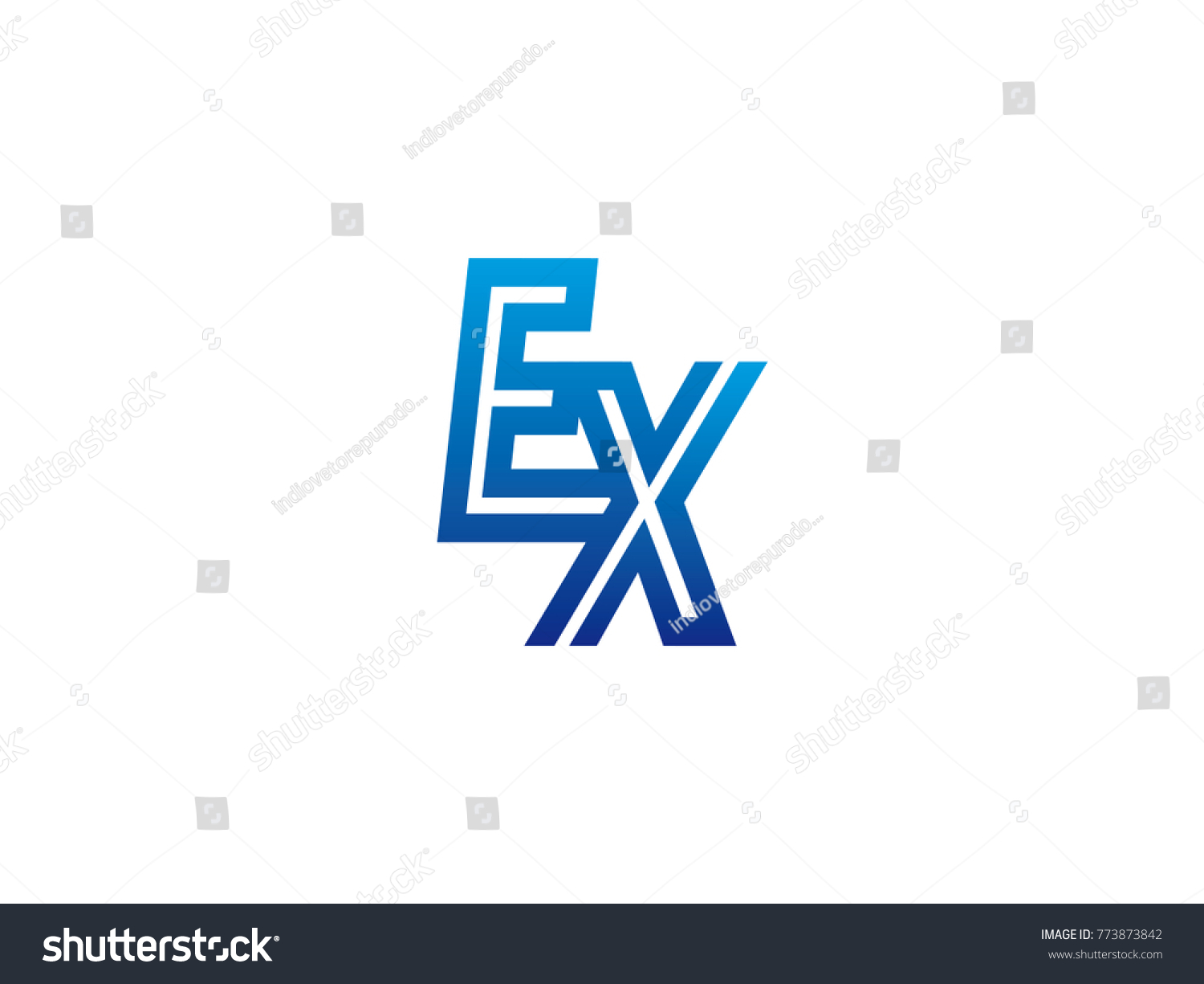 Blue Letter Ex Logo Vector Stock Vector (Royalty Free) 773873842