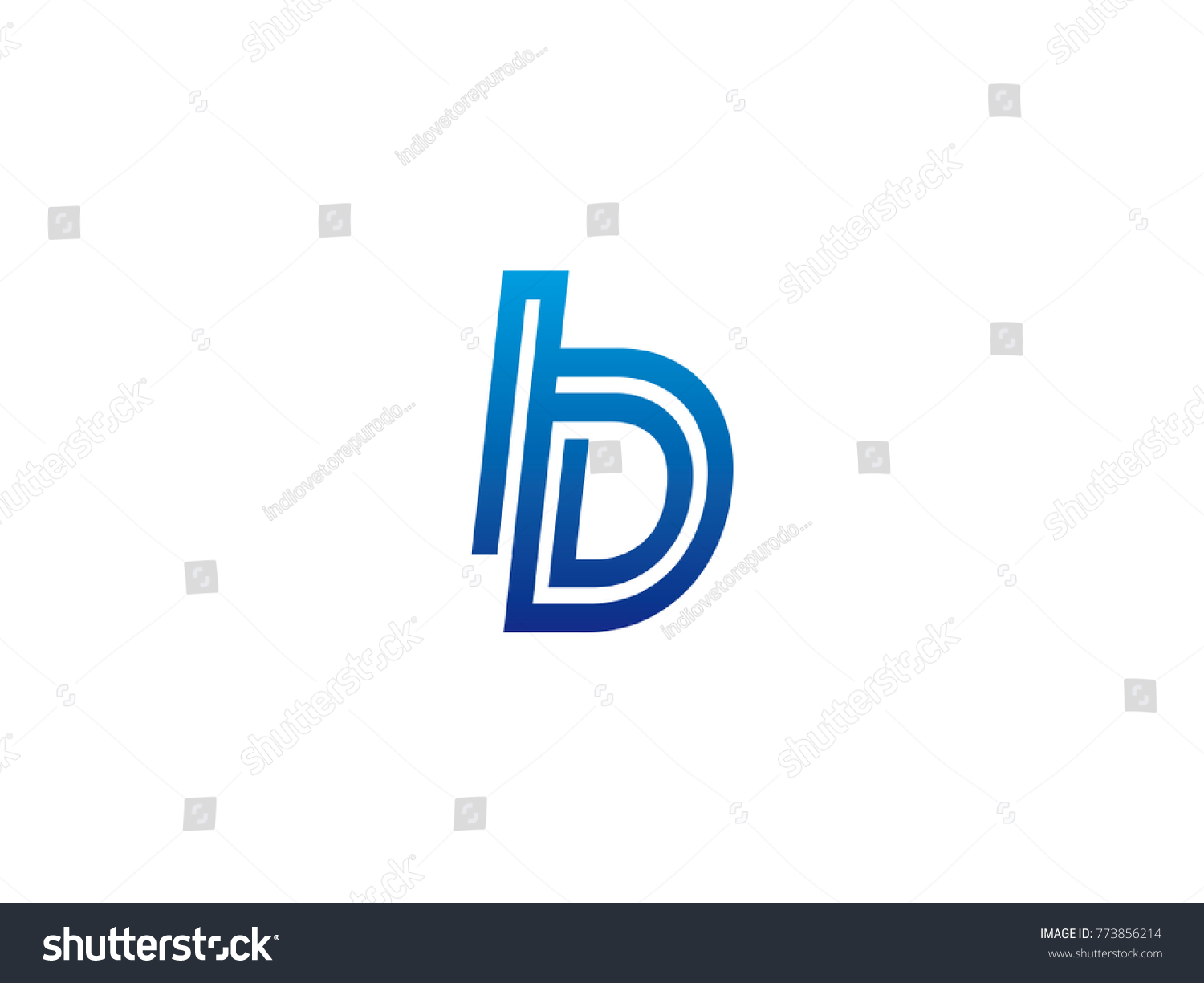 Blue Letter Id Logo Vector Stock Vector (Royalty Free) 773856214 ...