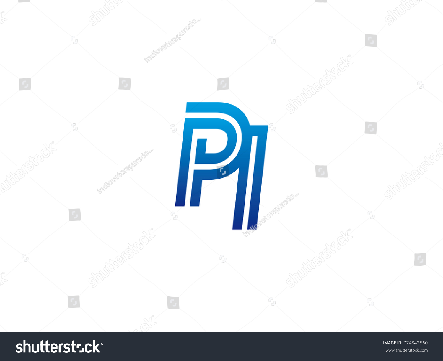 Blue Letter Pi Logo Vector Stock Vector (Royalty Free) 774842560 ...