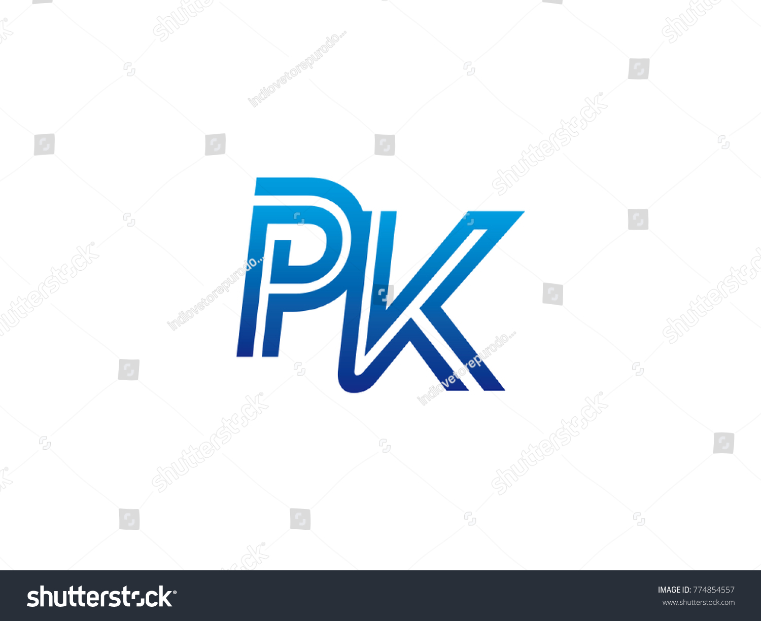 Blue Letter Pk Logo Vector: vector de stock (libre de regalías ...