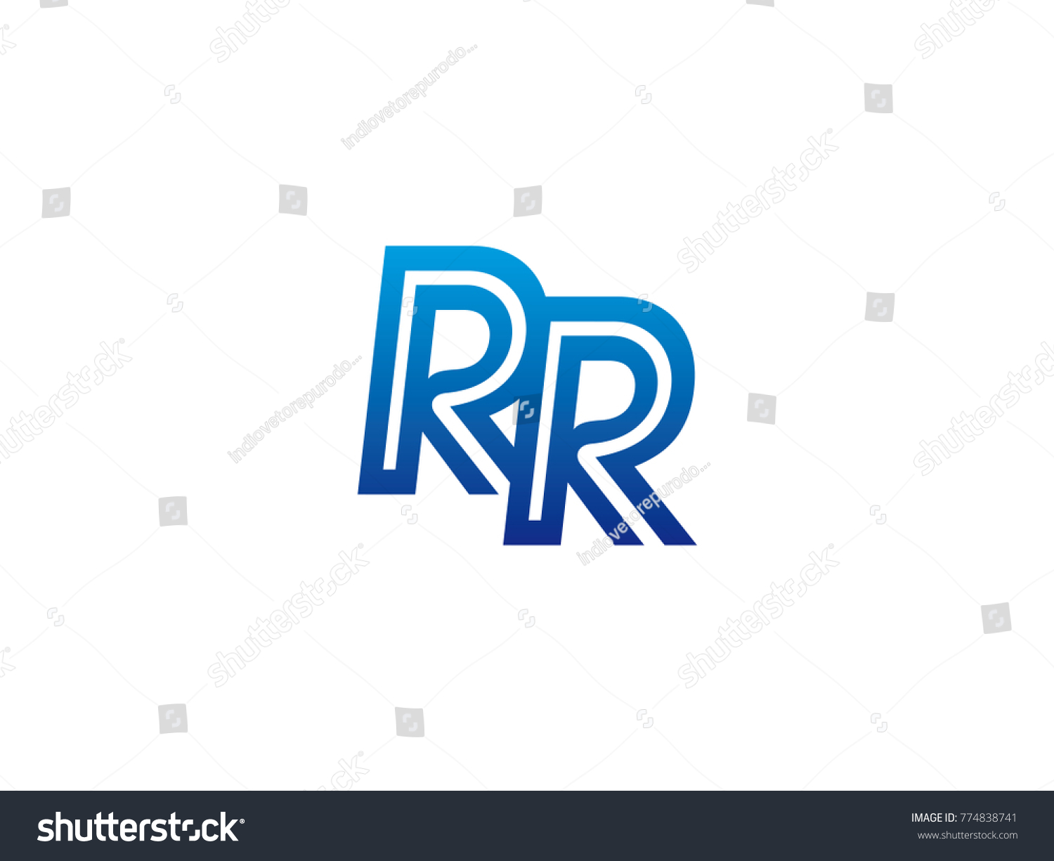 Blue Letter Rp Logo Vector Stock Vector (Royalty Free) 774838741