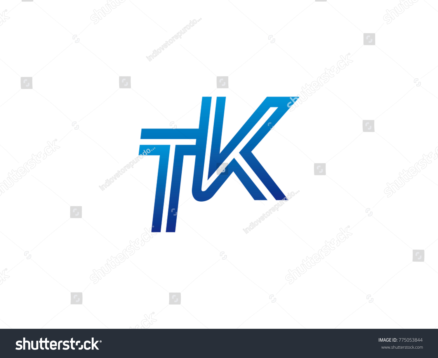 Blue Letter Tk Logo Vector Stock Vector (Royalty Free) 775053844 ...