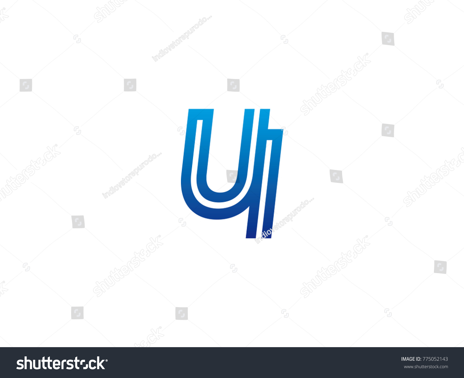 Blue Letter Ui Logo Vector Stock Vector (Royalty Free) 775052143