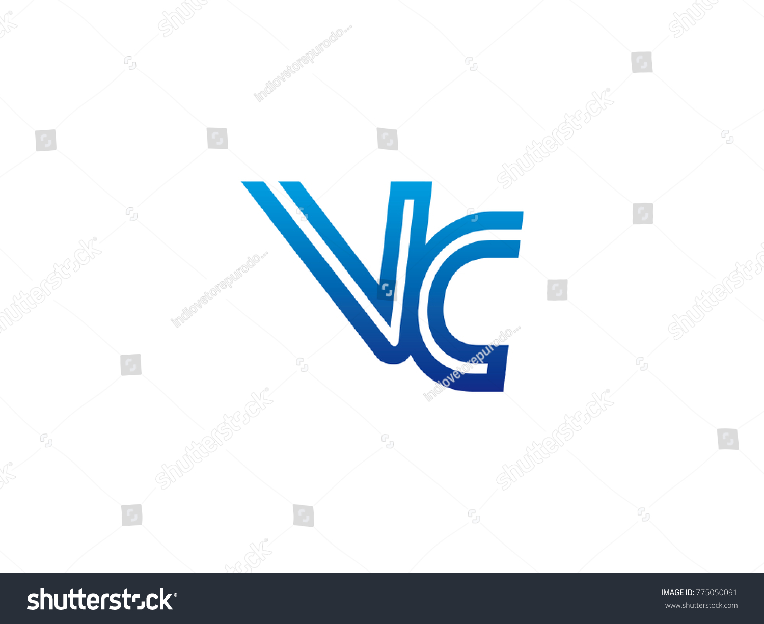 Blue Letter Vc Logo Vector Stock Vector (Royalty Free) 775050091 ...