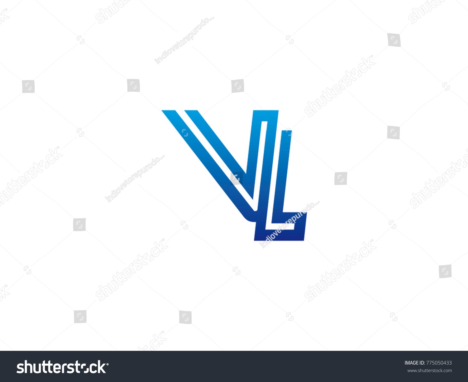 Blue Letter Vl Logo Vector Stock Vector (Royalty Free) 775050433 ...