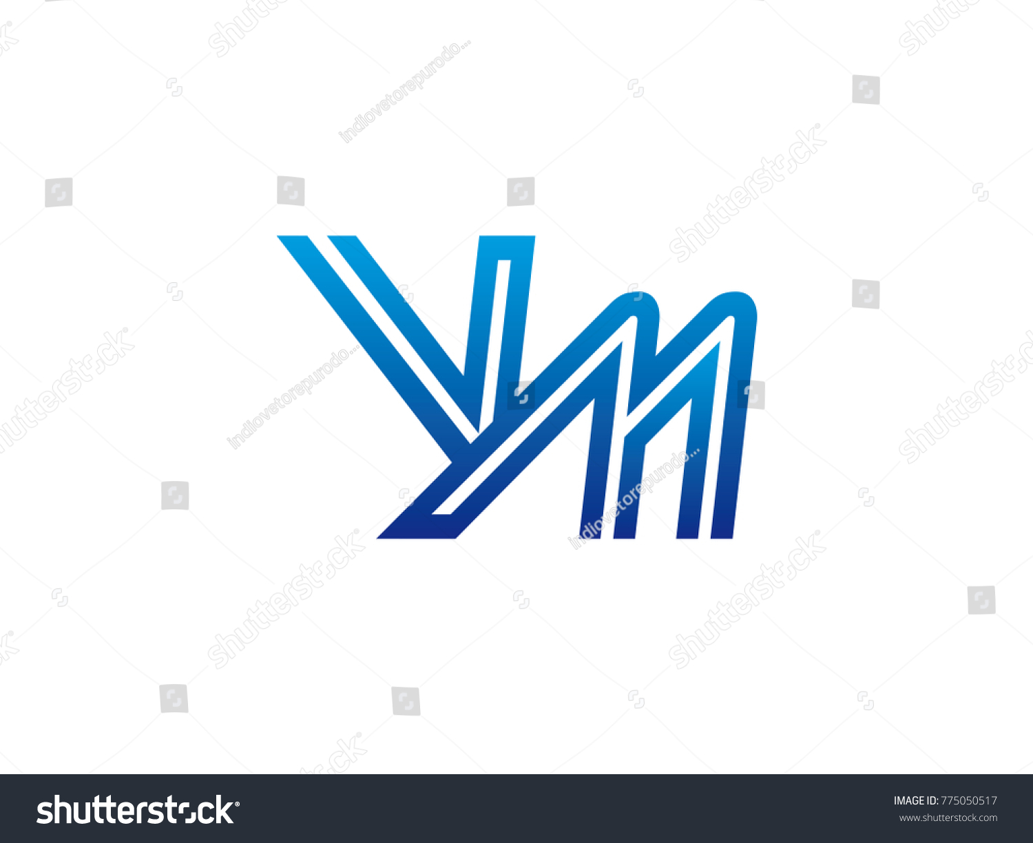 Blue Letter Vm Logo Vector: vector de stock (libre de regalías ...