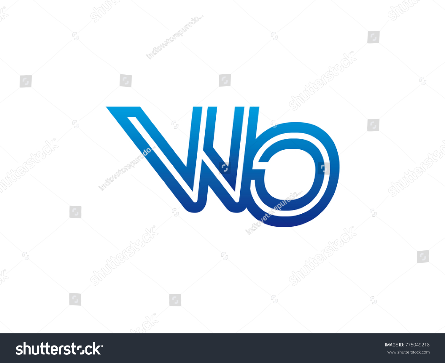 Blue Letter Wo Logo Vector Stock Vector (Royalty Free) 775049218 ...
